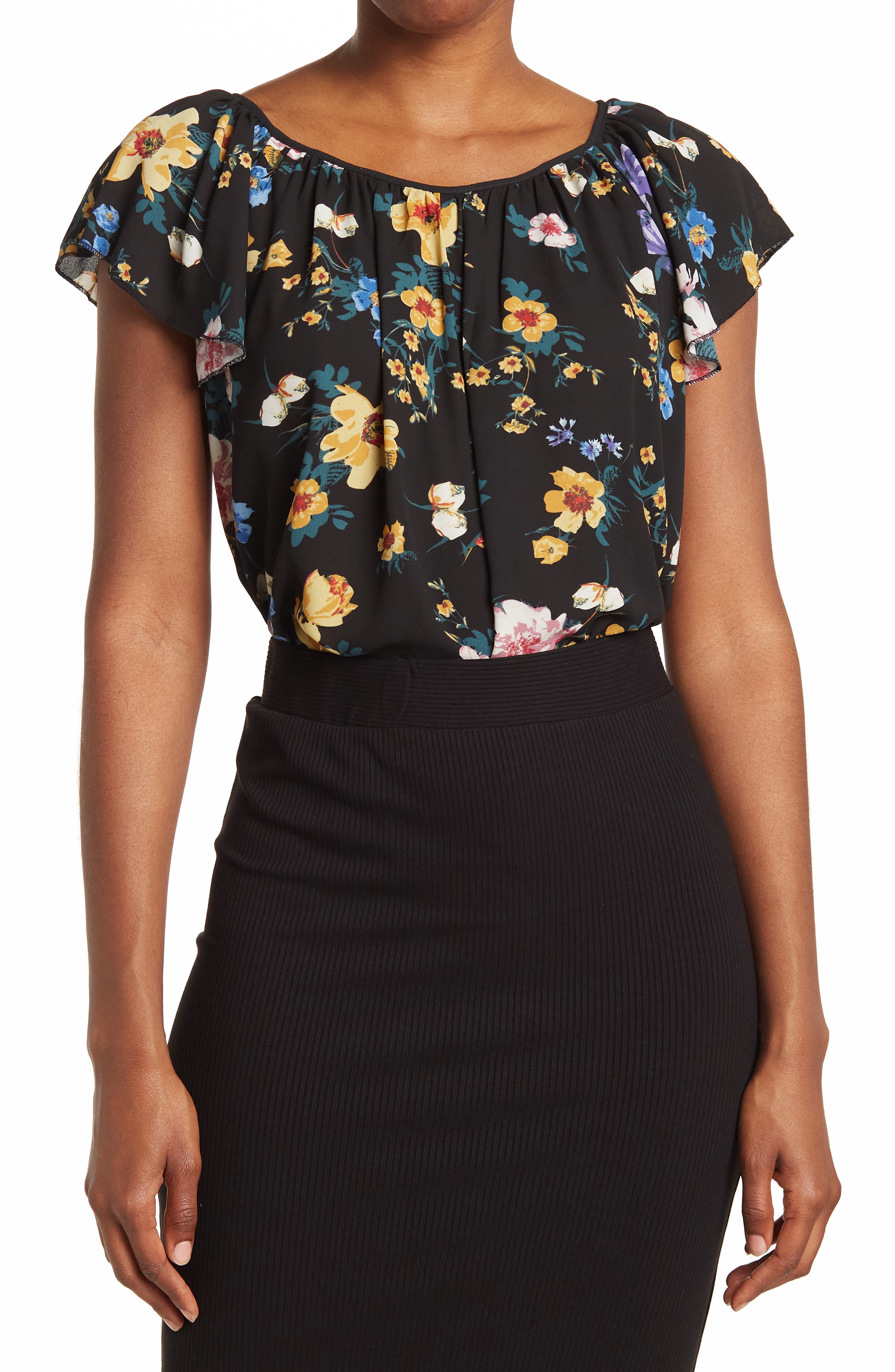 PHILOSOPHY REPUBLIC CLOTHING Flutter Raglan Sleeve Blouse | Nordstromrack