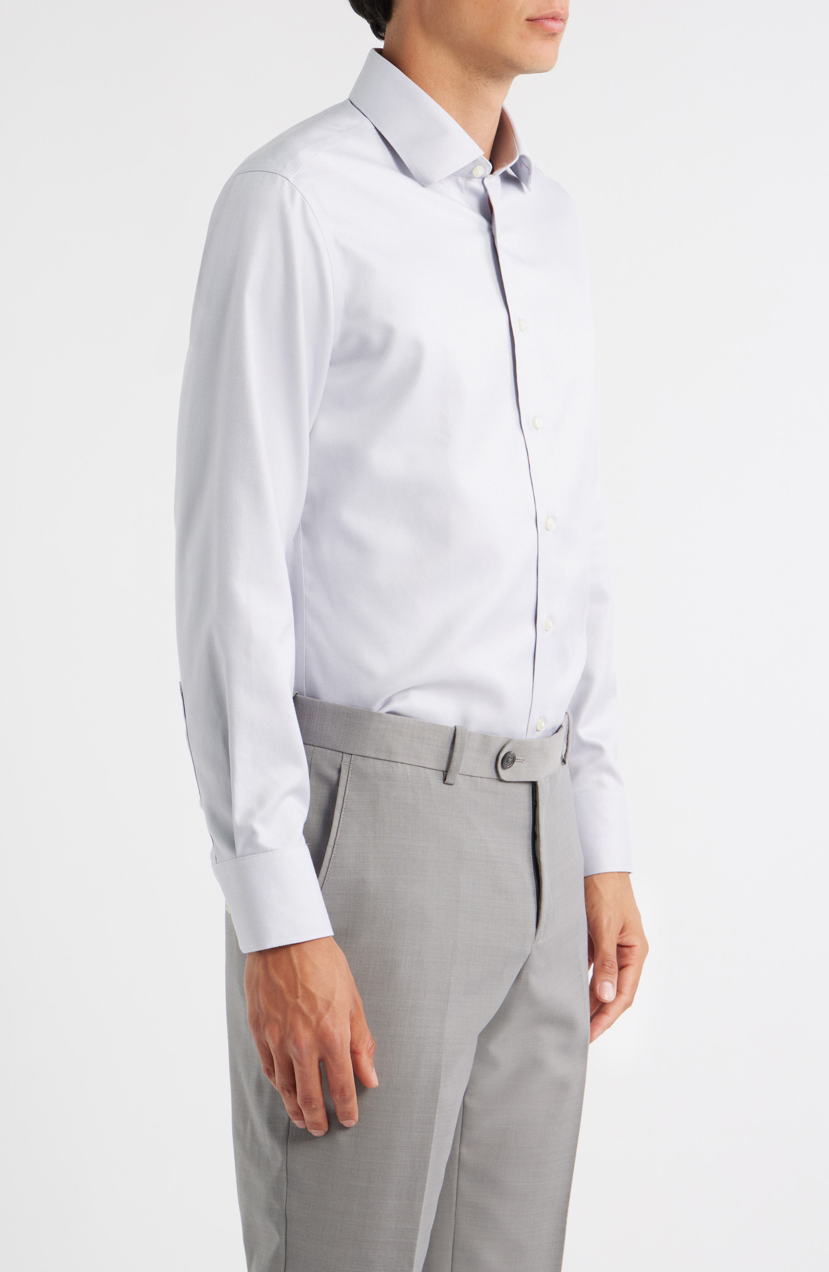 1863 by Eterna Royal Twill Slim Fit Solid Non-Iron Cotton Dress Shirt ...