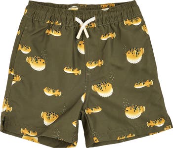 Petit Lem Kids' Pufferfish Print Swim Trunks | Nordstrom
