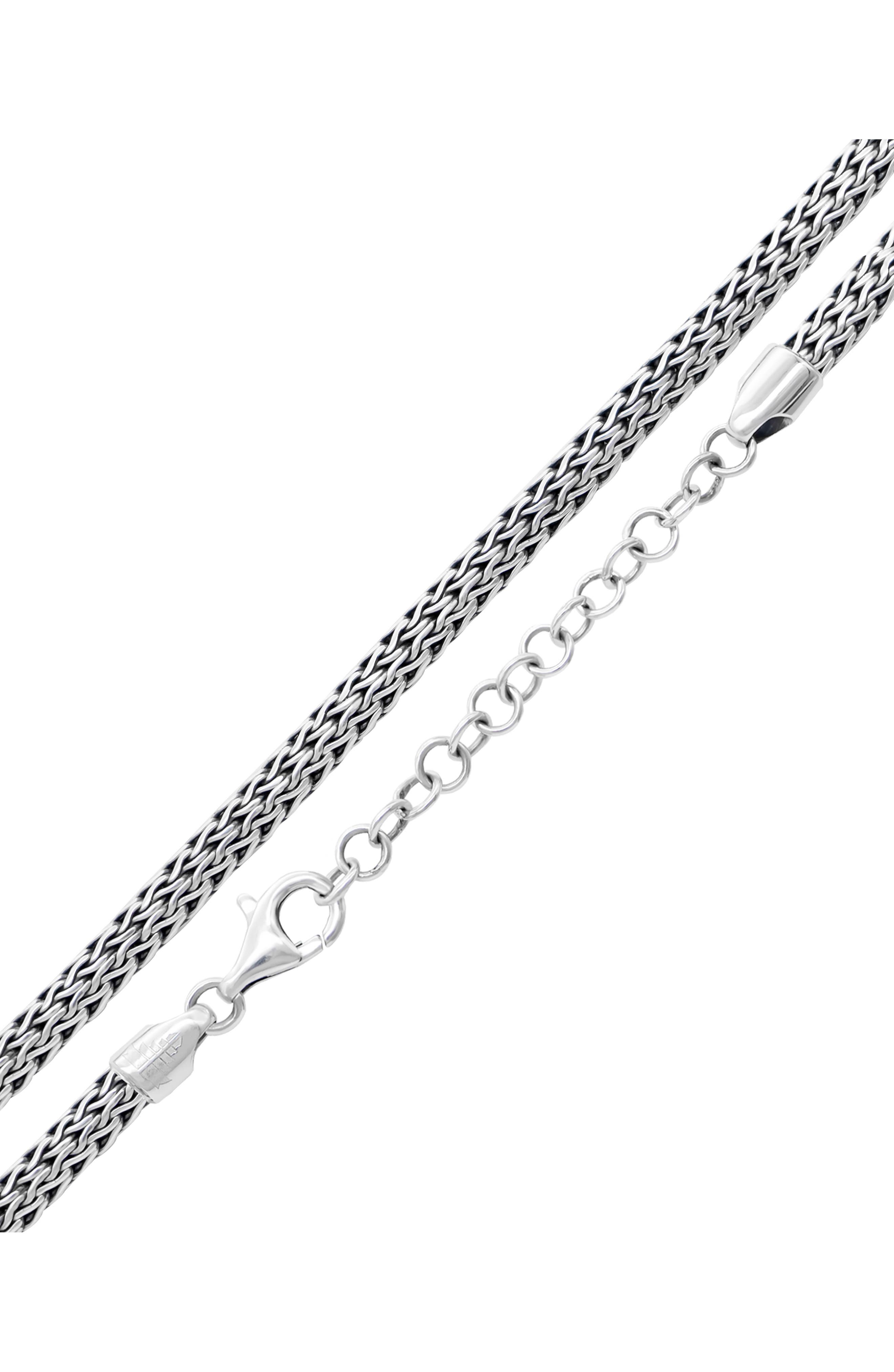 DEVATA Sterling Silver 5mm Dragon Bone Oval Chain Necklace - 16-18 ...
