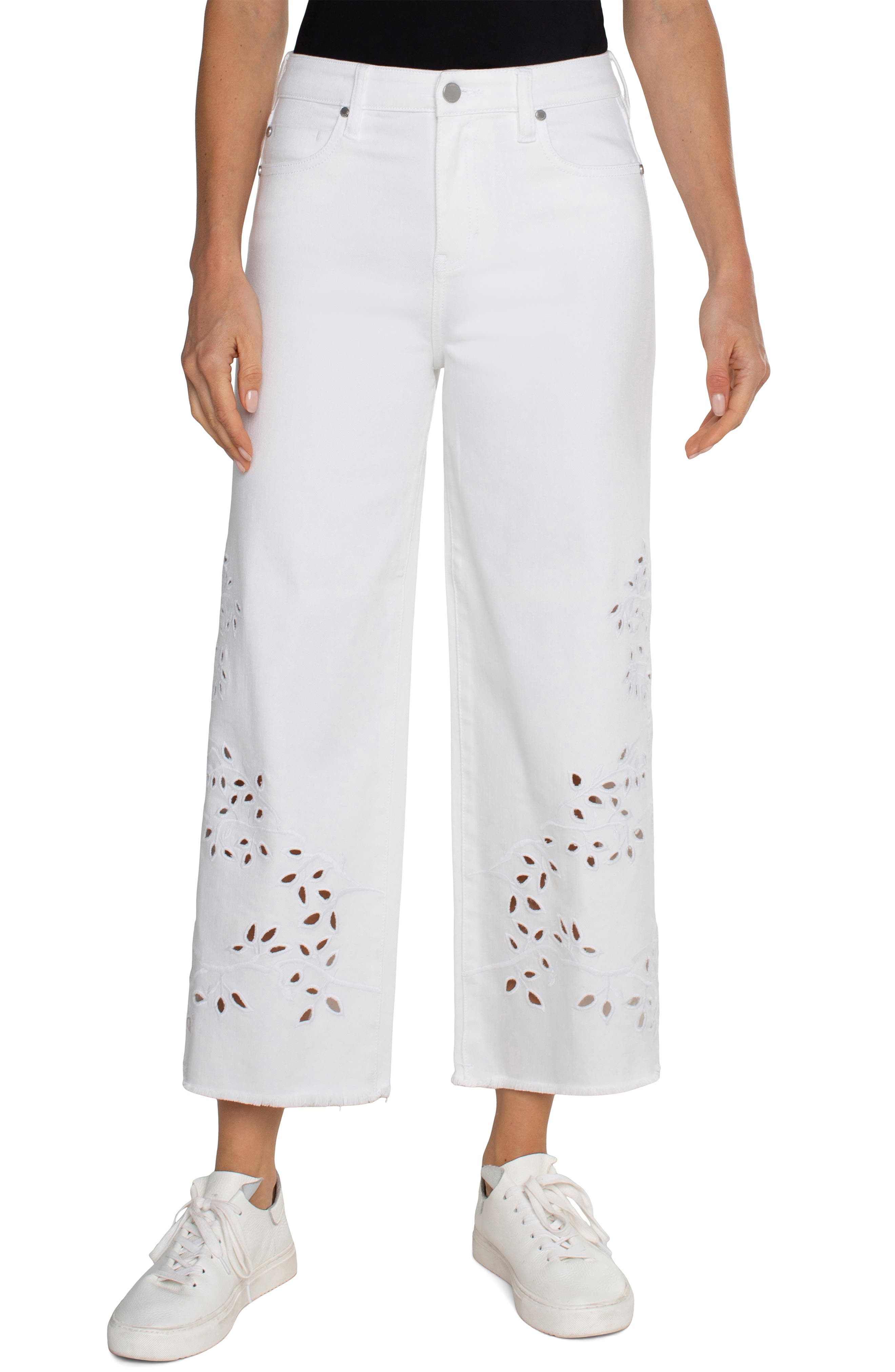 Liverpool Los Angeles Stride Eyelet High Waist Crop Wide Leg Jeans ...