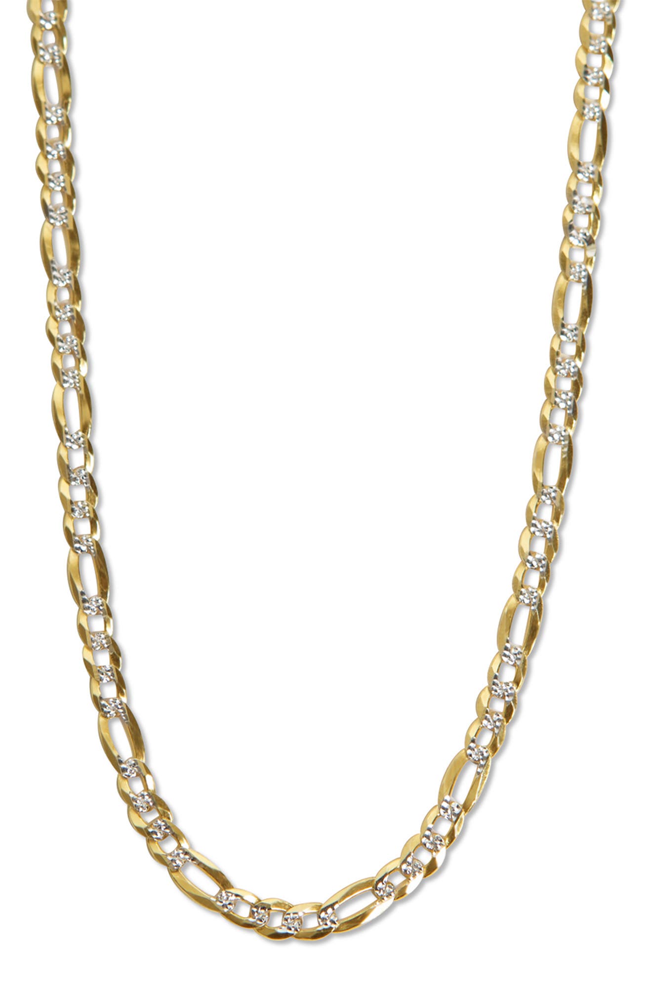 Argento Vivo Sterling Silver Two-Tone Figaro Chain Necklace | Nordstrom