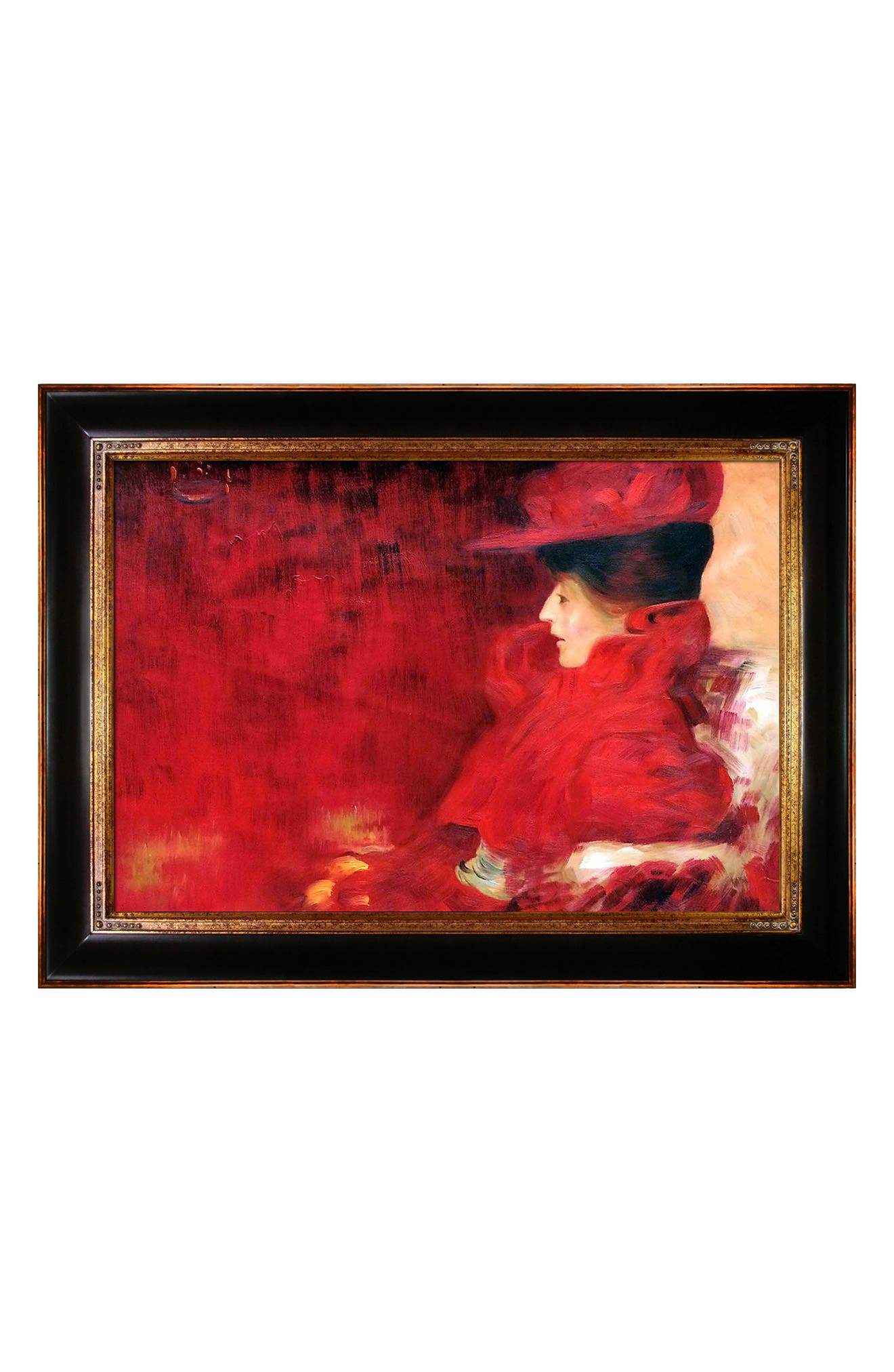 OVERSTOCK ART 'Lady In An Armchair' by Gustav Klimt Framed Oil Painting ...