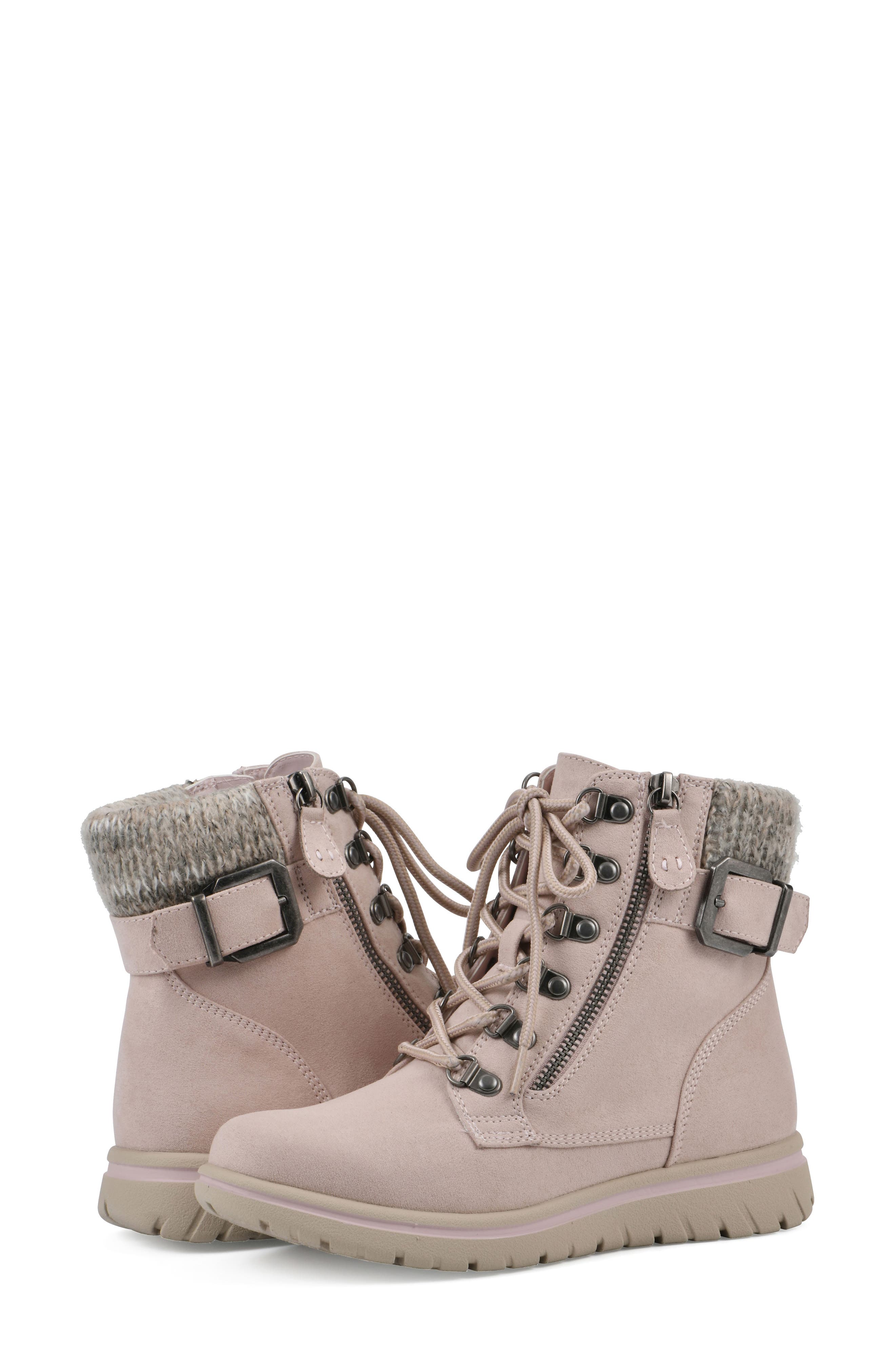 CLIFFS BY WHITE MOUNTAIN Hearty Knit Collar Lace-Up Boot (Women ...
