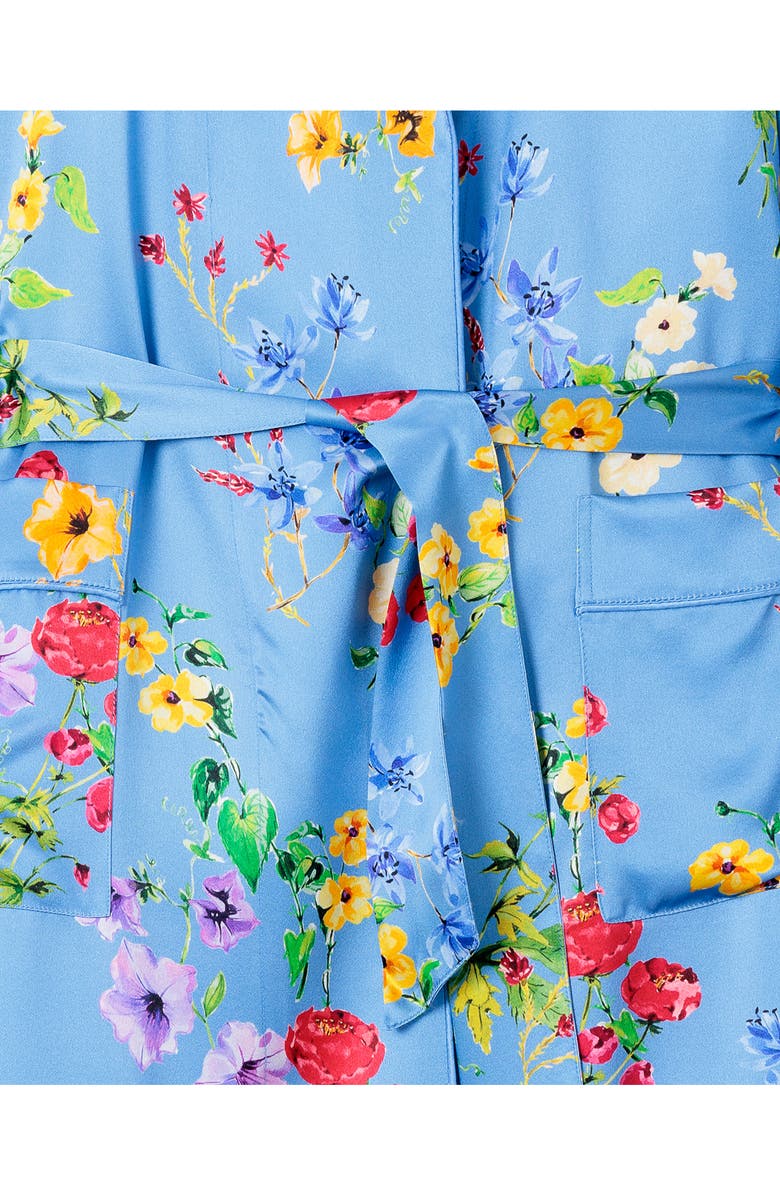 Petite Plume Brilliant Botani Mulberry Silk Robe | Nordstrom