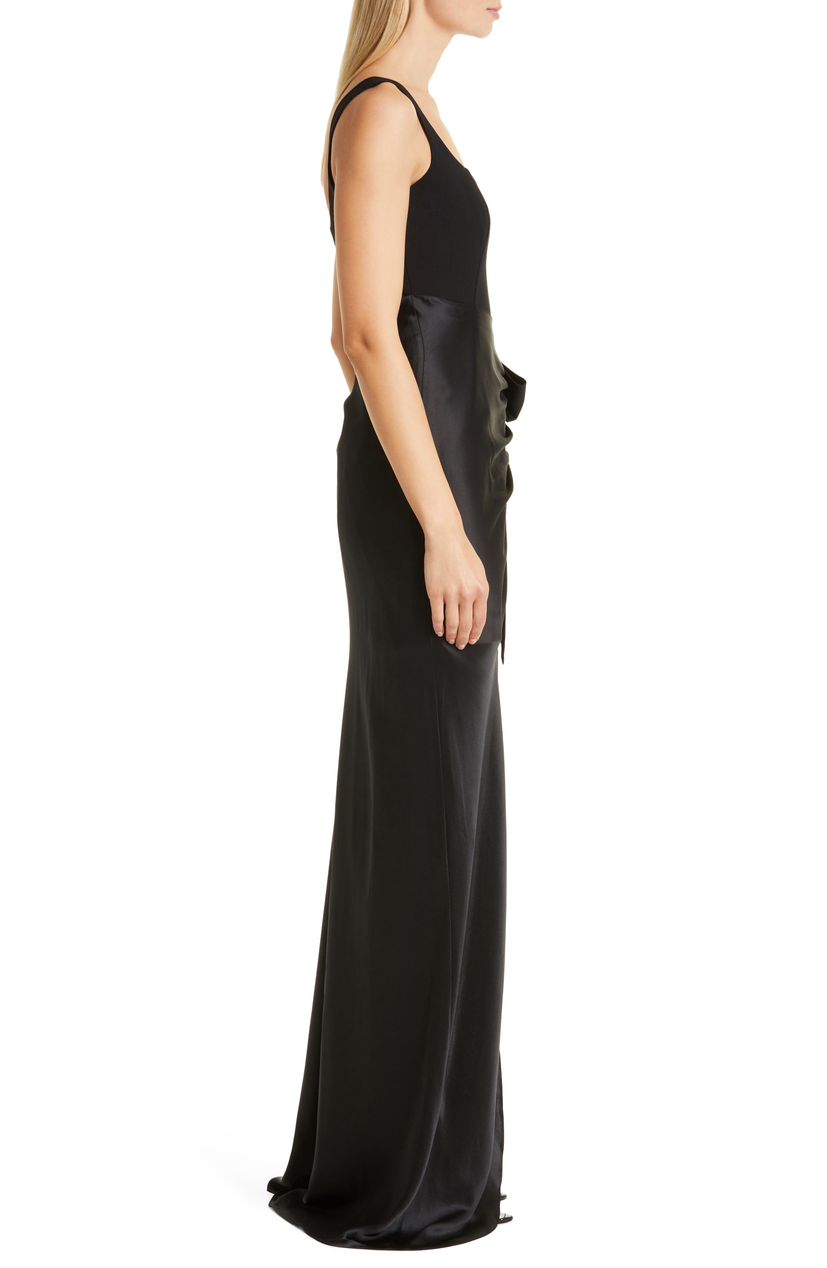 Cinq à Sept Marian Mix Media Side Ruched Gown | Nordstrom
