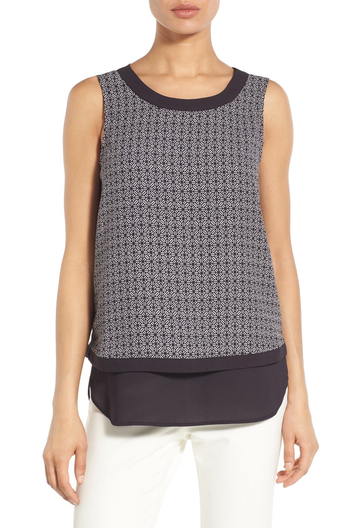 Pleione Double Layer Split Back Top | Nordstrom