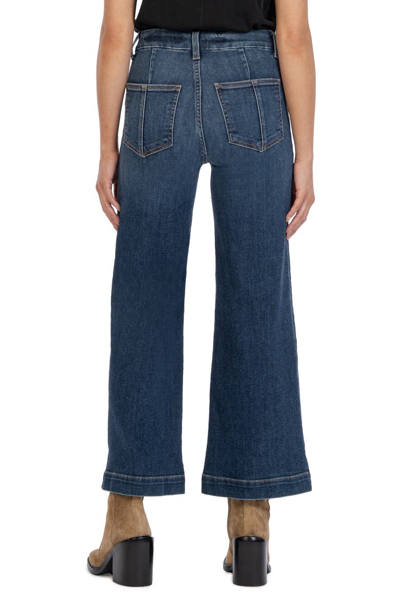 KUT from the Kloth Meg Exposed Button High Waist Ankle Wide Leg Jeans ...