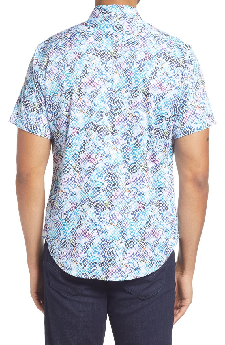 Robert Graham Racing Check Short Sleeve Button-Up Shirt | Nordstromrack