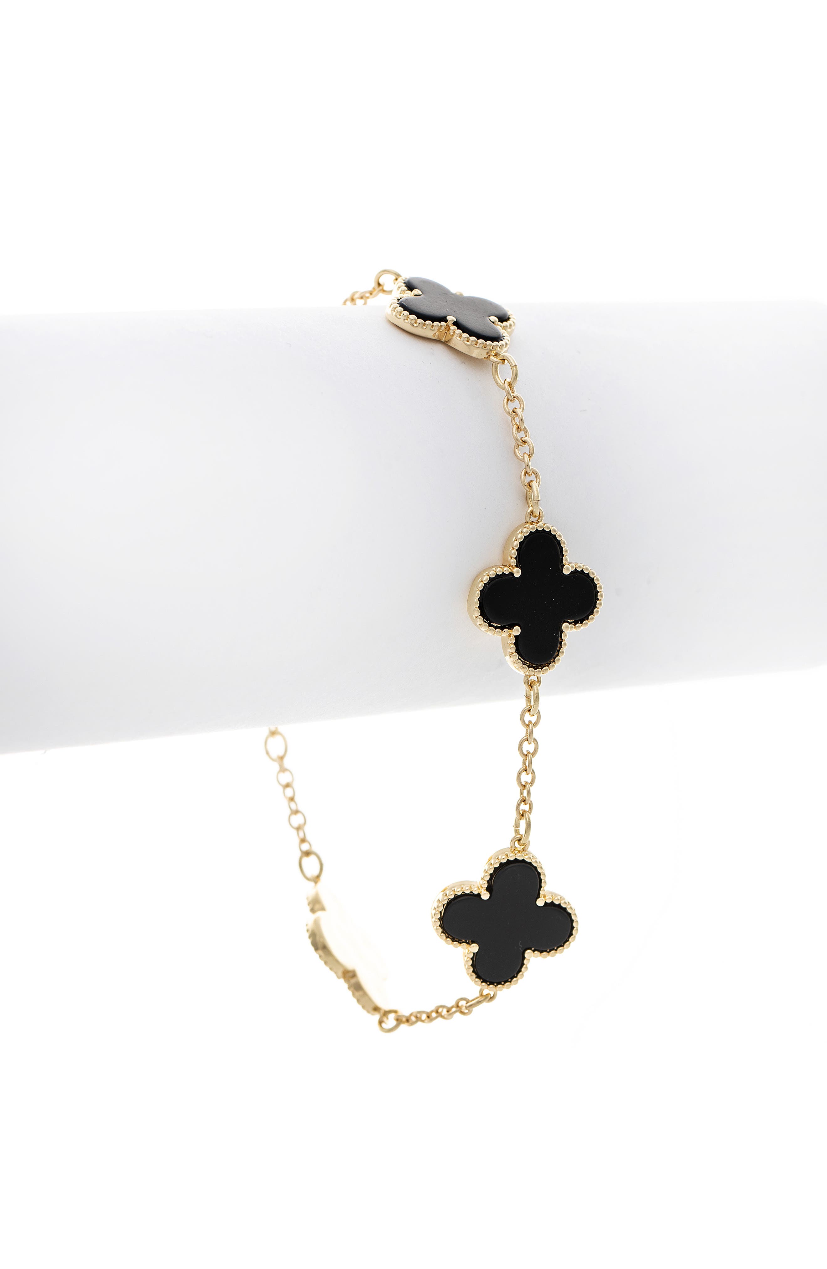 RIVKA FRIEDMAN Onyx Clover Station Bracelet | Nordstromrack