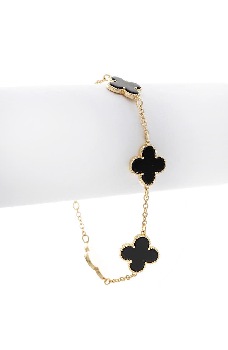 RIVKA FRIEDMAN Onyx Clover Station Bracelet | Nordstromrack