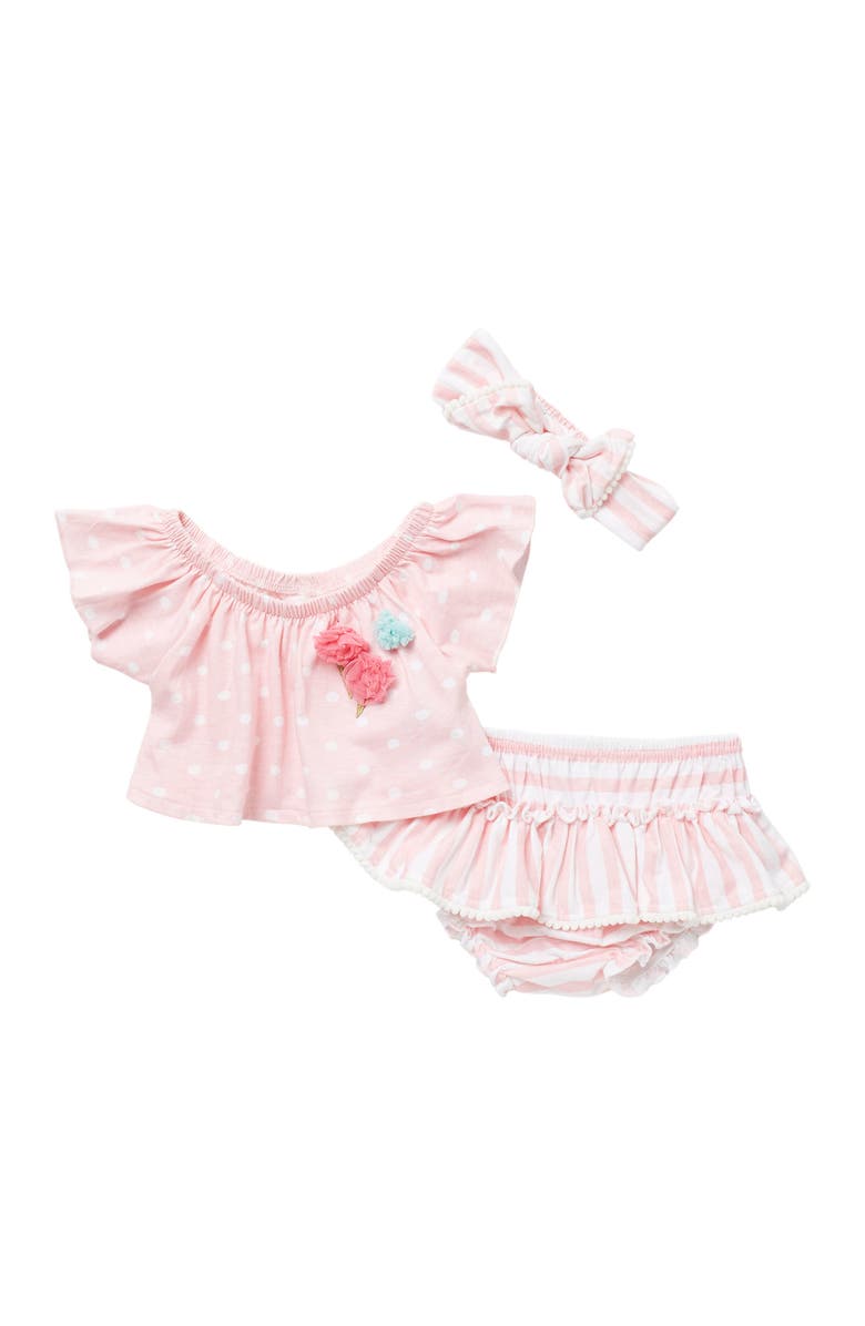 BABY STARTERS 3-Piece Bloomers Dot & Stripe Set | Nordstromrack