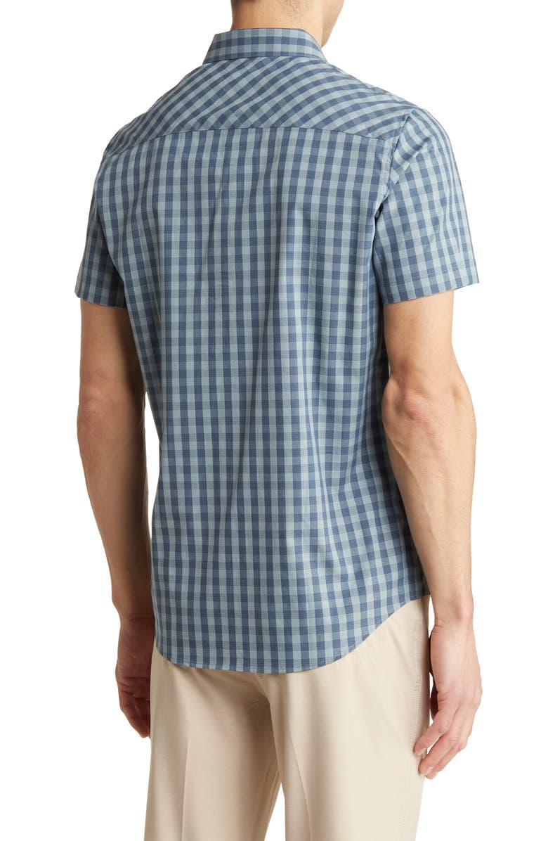 TravisMathew Sunday Siesta Gingham Short Sleeve Stretch Button-Up Shirt ...