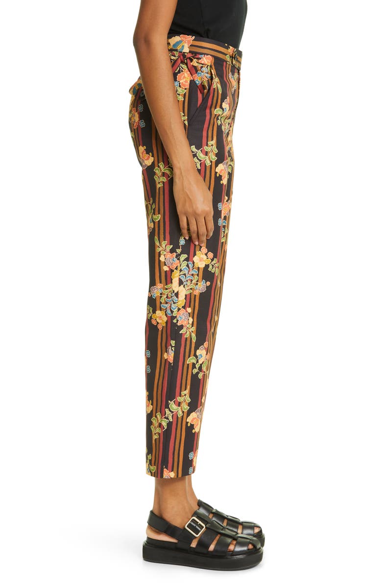 Bode Butterfly Stripe Side Tie Straight Leg Cotton & Silk Pants ...