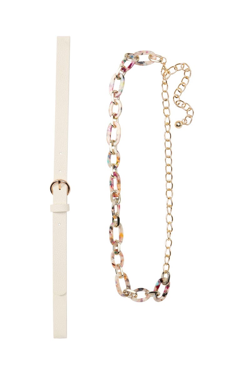 Linea Pelle Resin Chain & Plain Belt 2-Pack | Nordstromrack