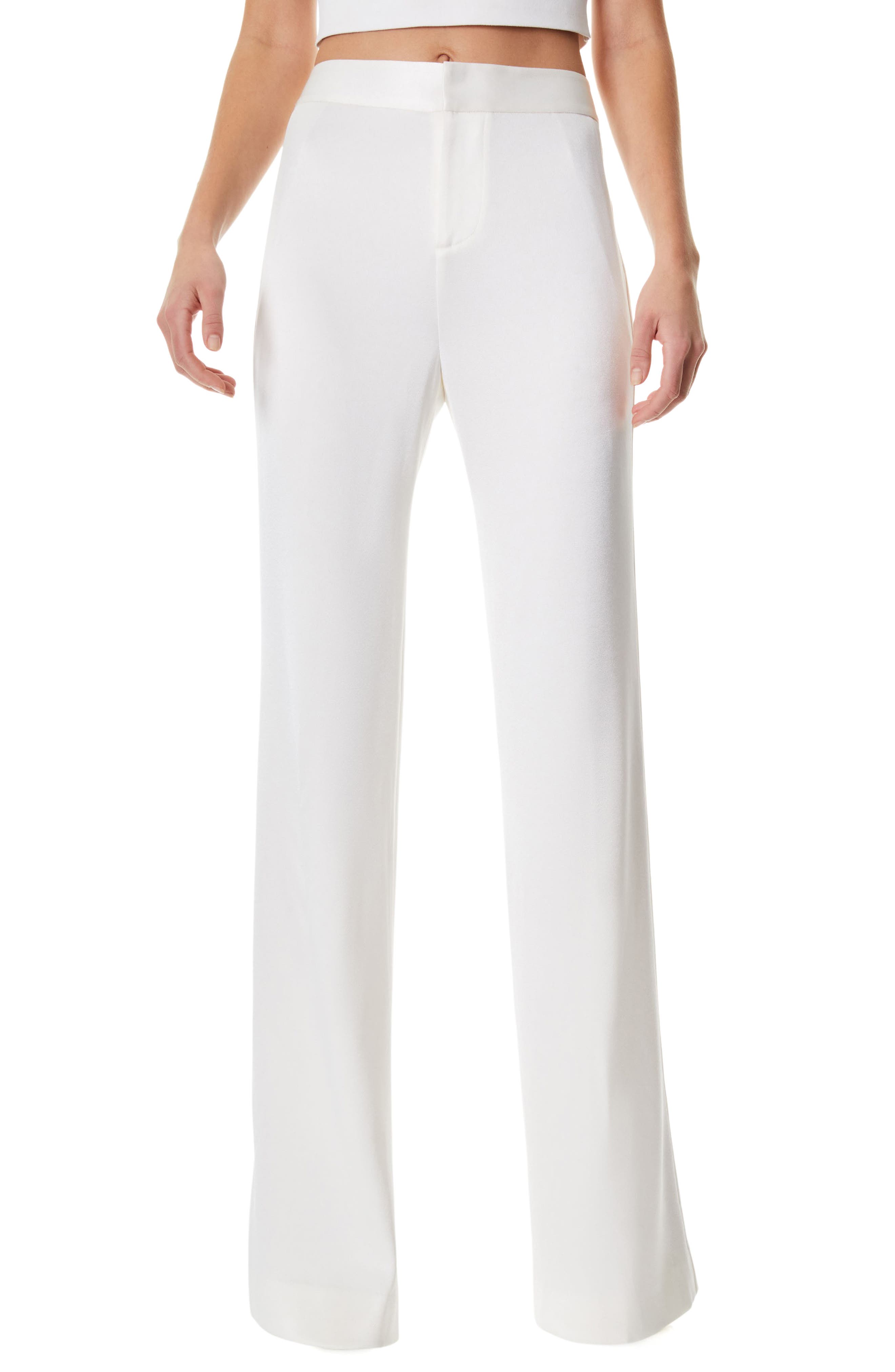 Alice + Olivia Deanna Satin Waist Trousers | Nordstromrack