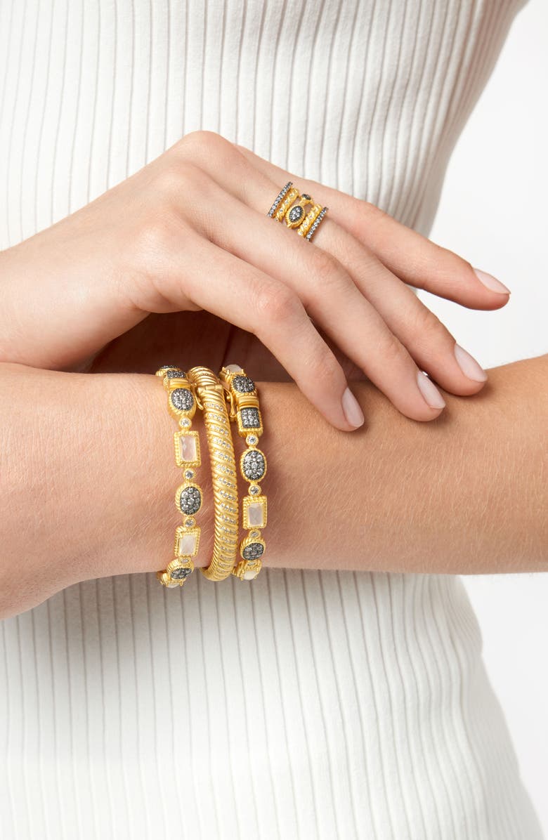 FREIDA ROTHMAN Gilded Cable Stone Station Hinge Bangle | Nordstrom