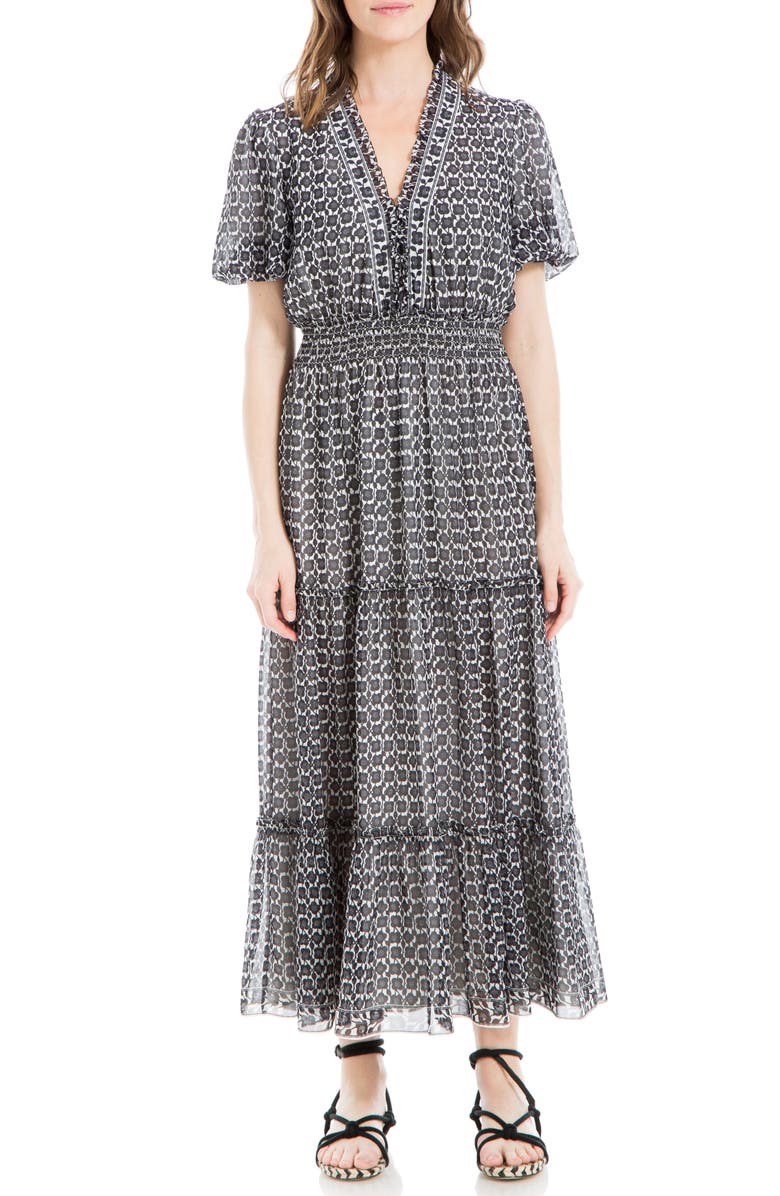 MAX STUDIO Georgette Smocked Maxi Dress | Nordstromrack