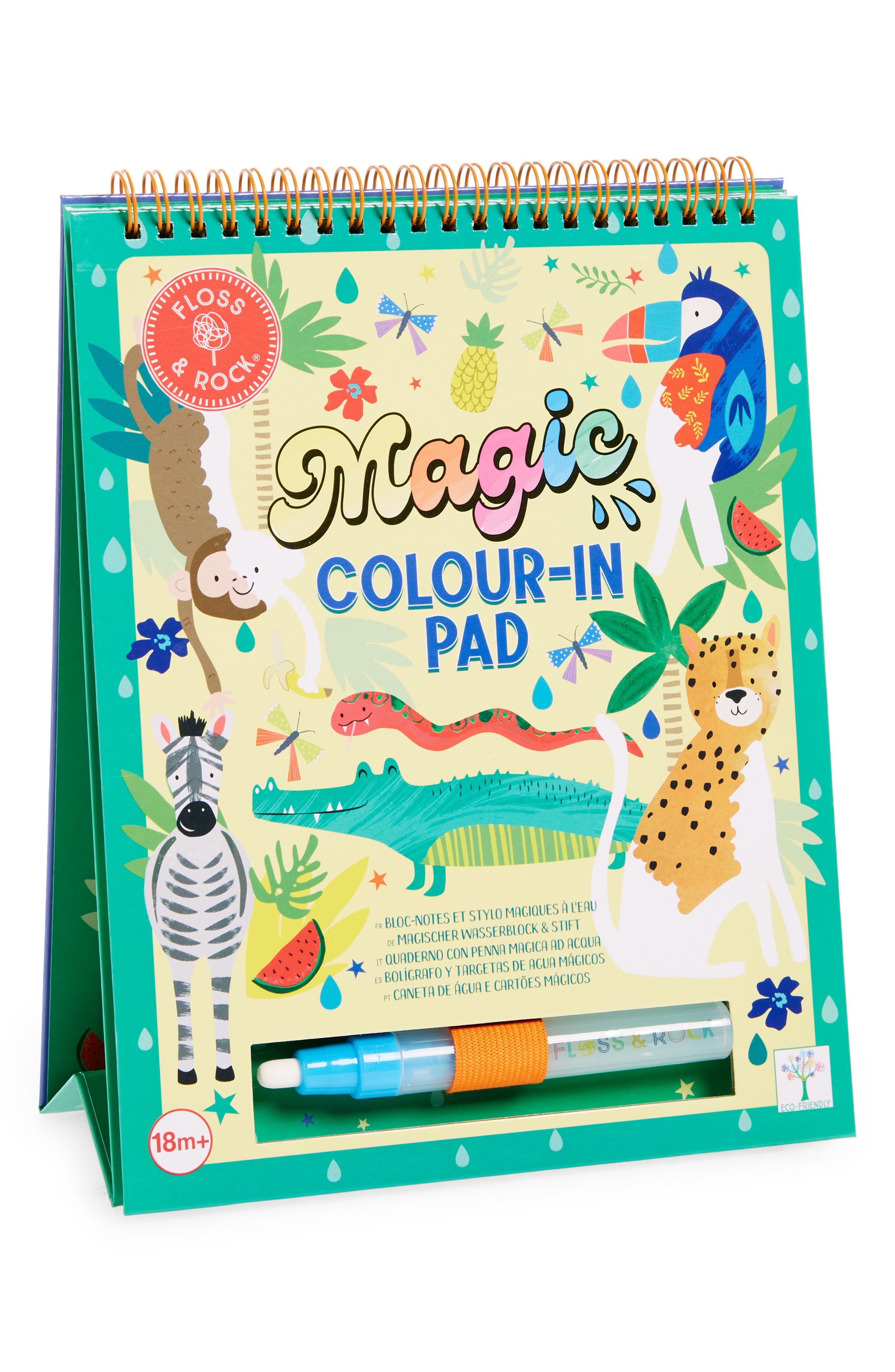 Floss & Rock Magic Colour-In Pad Jungle Animals Activity Book | Nordstrom