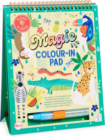 Floss & Rock Magic Colour-In Pad Jungle Animals Activity Book | Nordstrom