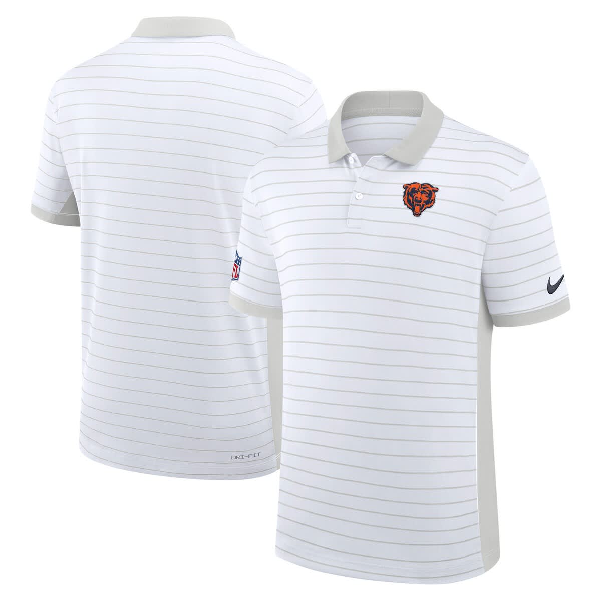 Men's Nike White Chicago Bears Sideline Victory Stripe Dri-FIT Polo ...