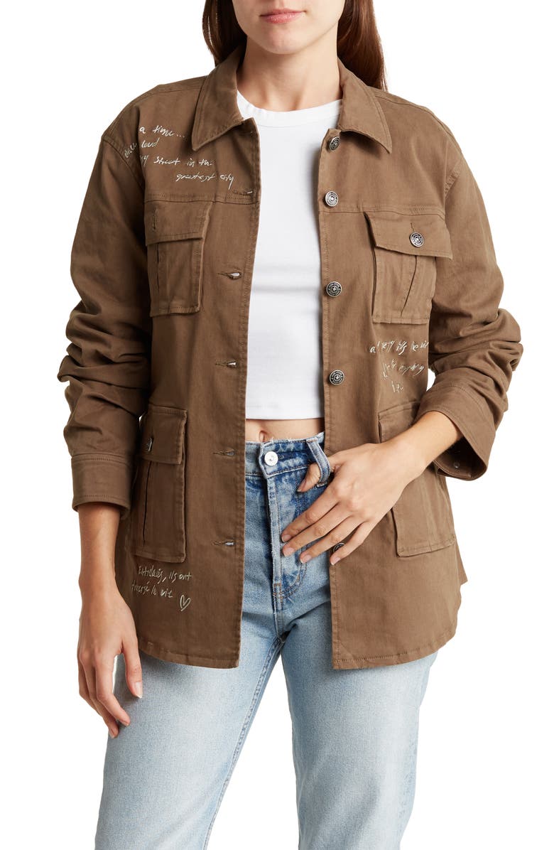 Cinq à Sept Vera Love Letter Utility Shirt Jacket | Nordstromrack