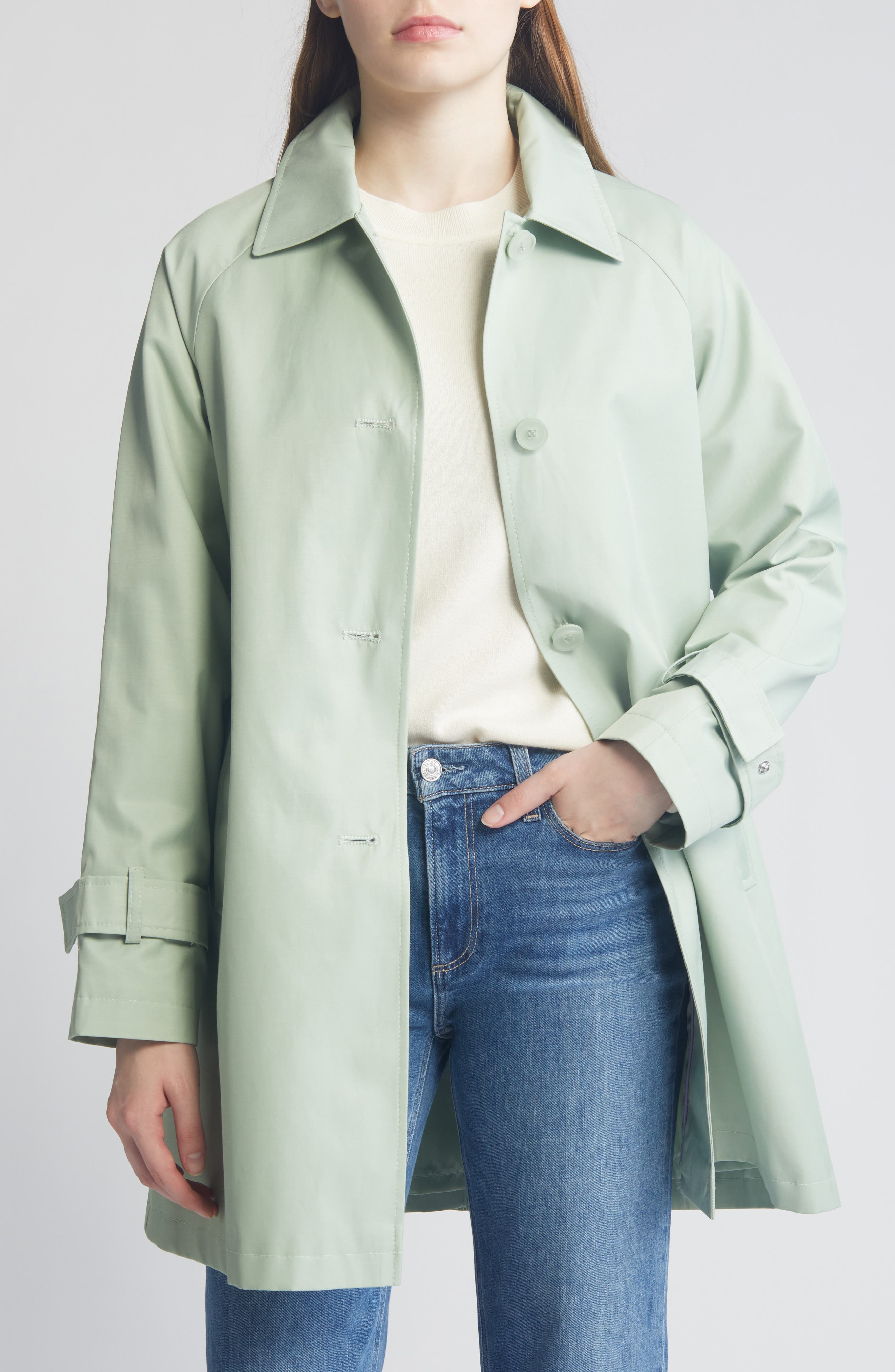 Via Spiga Balmacain Water Repellent Cotton Blend Coat | Nordstrom