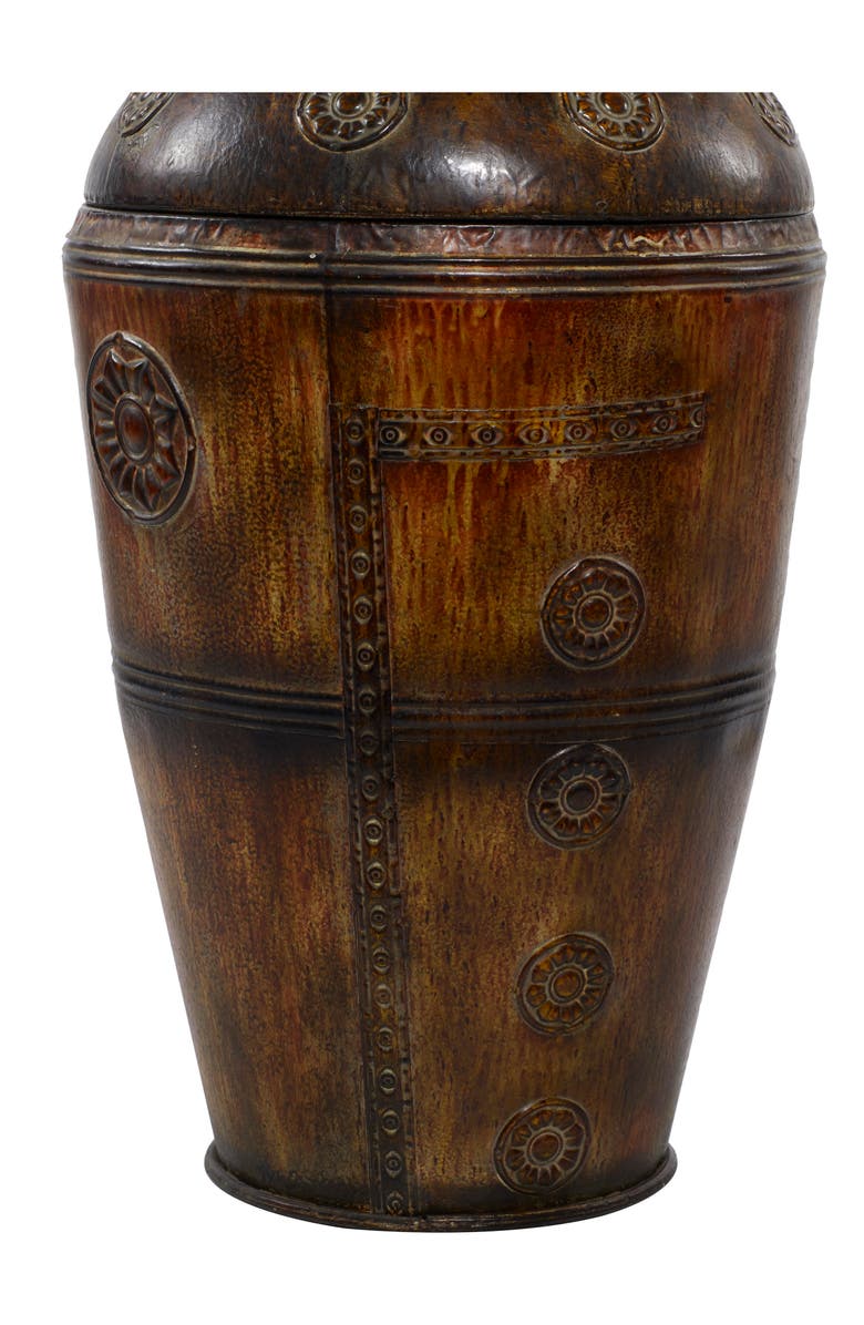 SONOMA SAGE HOME Brown Metal Indoor Outdoor Large Vase with Floral ...