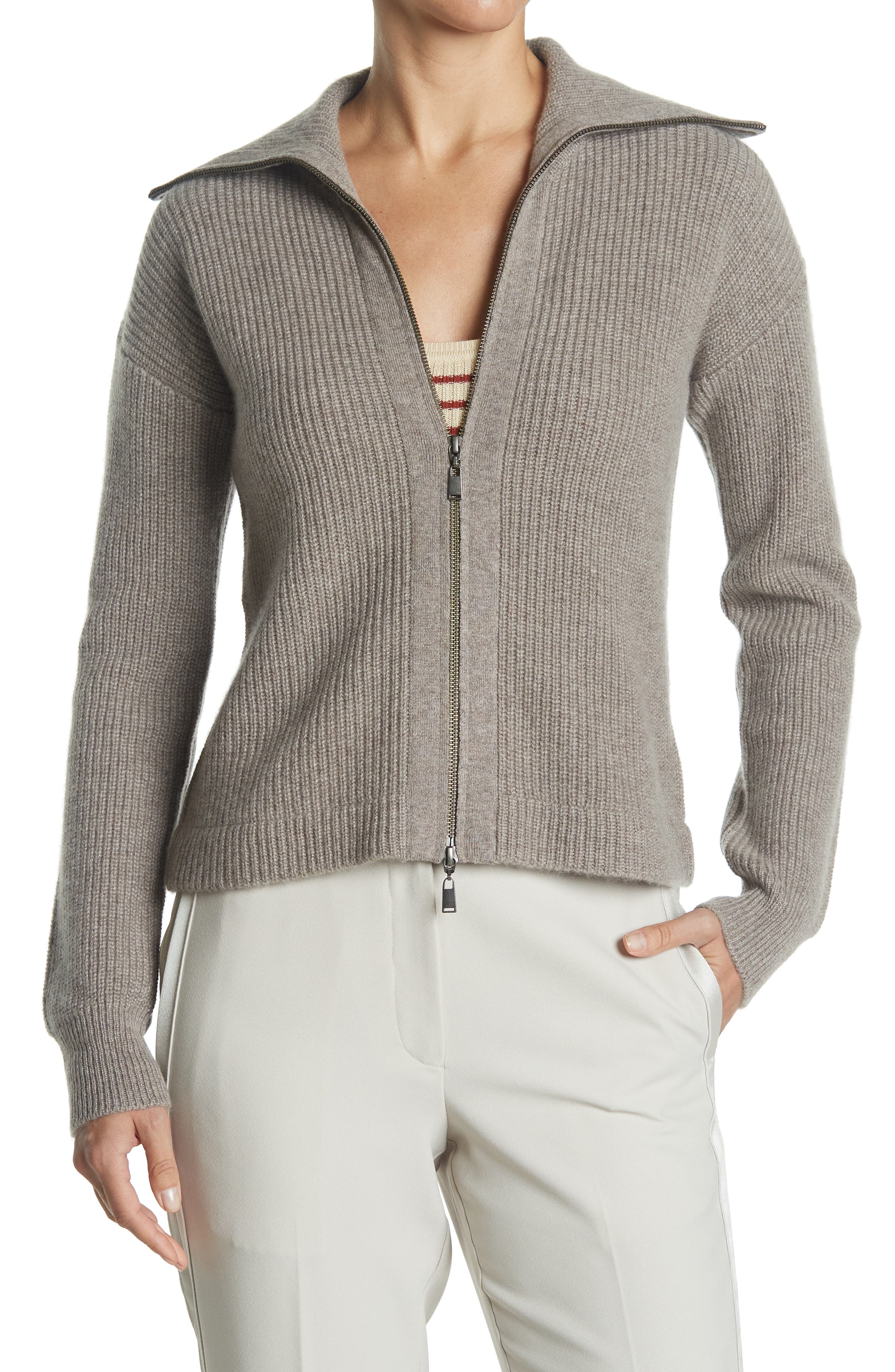 Kinross Zip Front Cropped Cashmere Cardigan | Nordstromrack