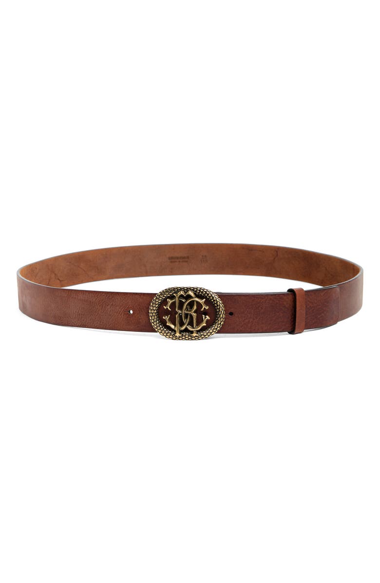 Roberto Cavalli Monogram Leather Logo Belt | Nordstromrack