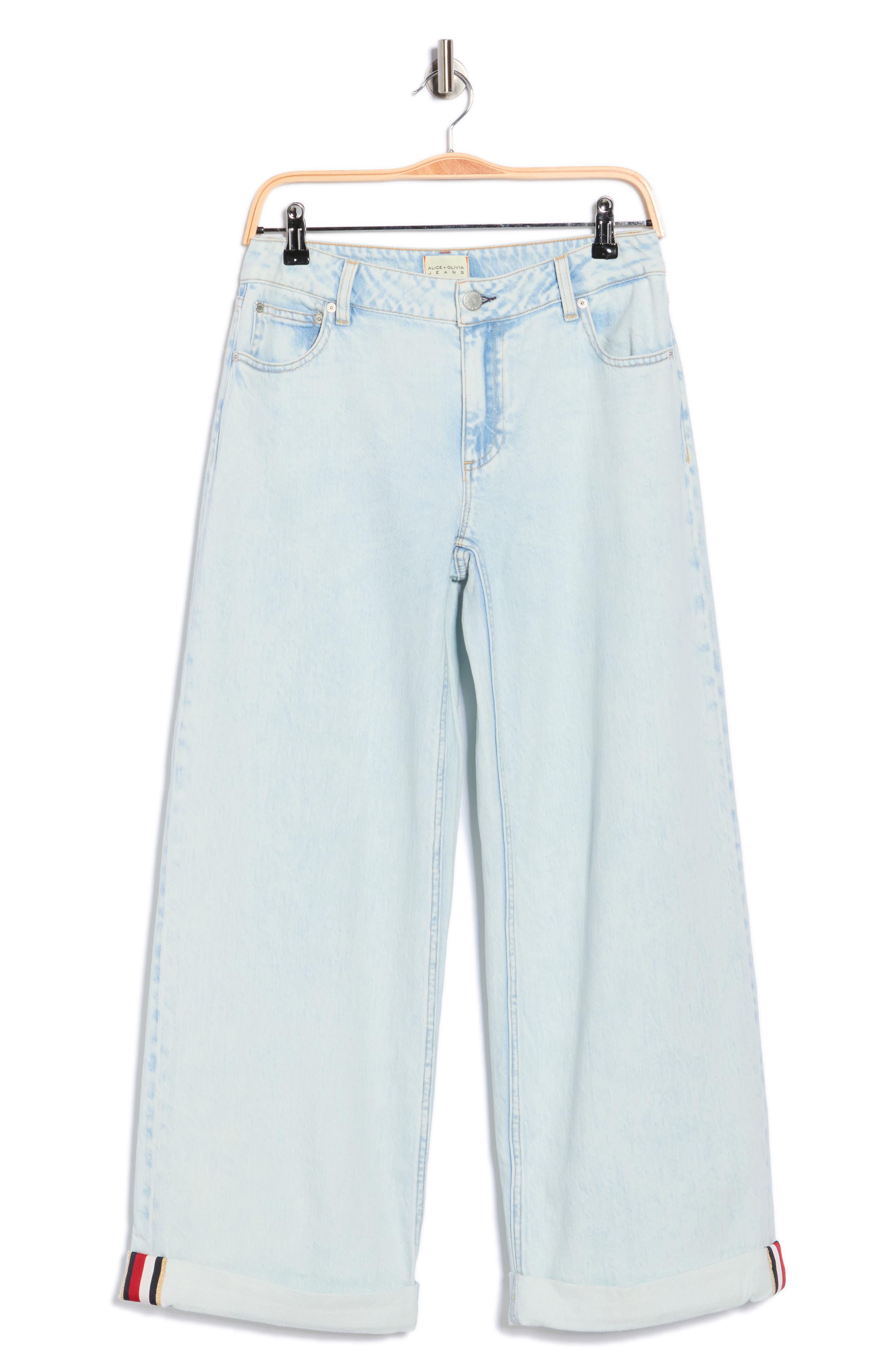 Alice + Olivia Duncan Roll Cuff Wide Leg Jeans | Nordstromrack