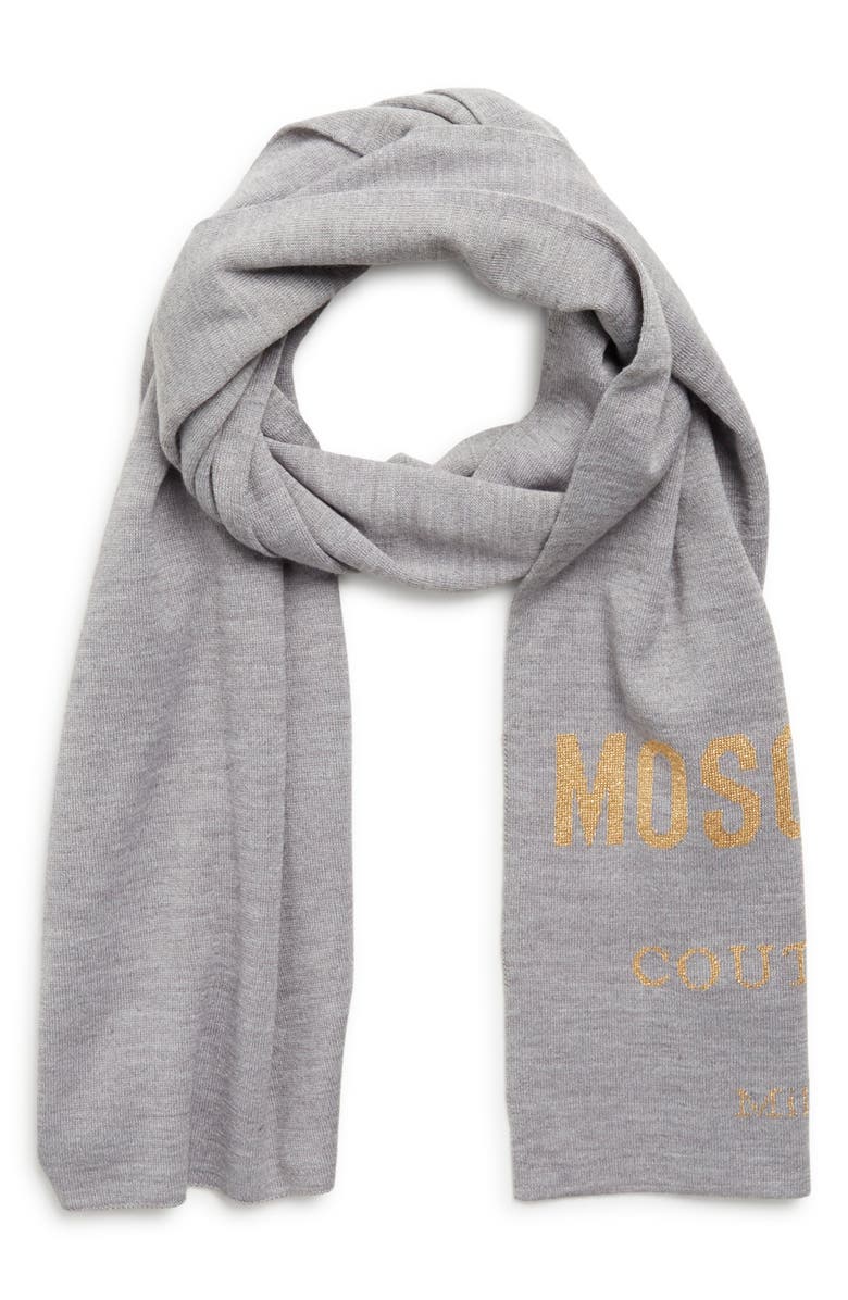 Moschino Foil Print Logo Scarf | Nordstromrack