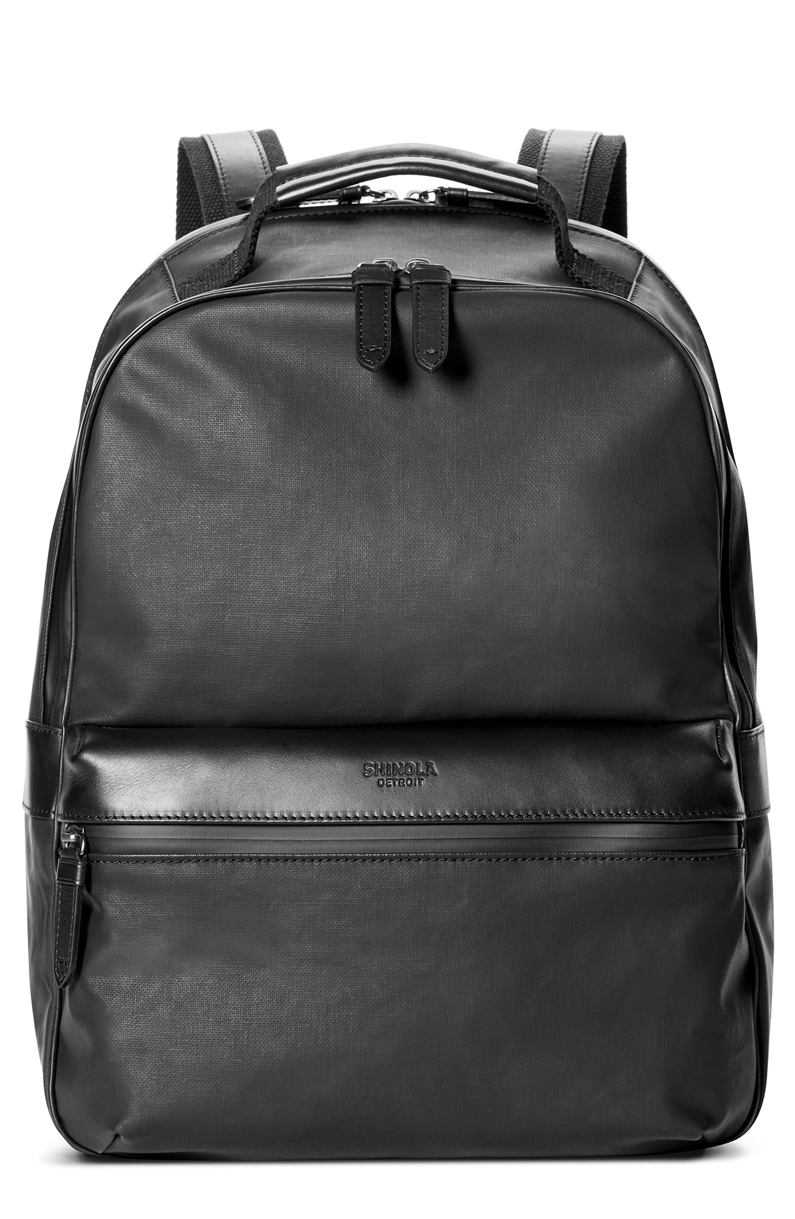 Shinola Runwell Coated Canvas & Leather Laptop Backpack | Nordstrom