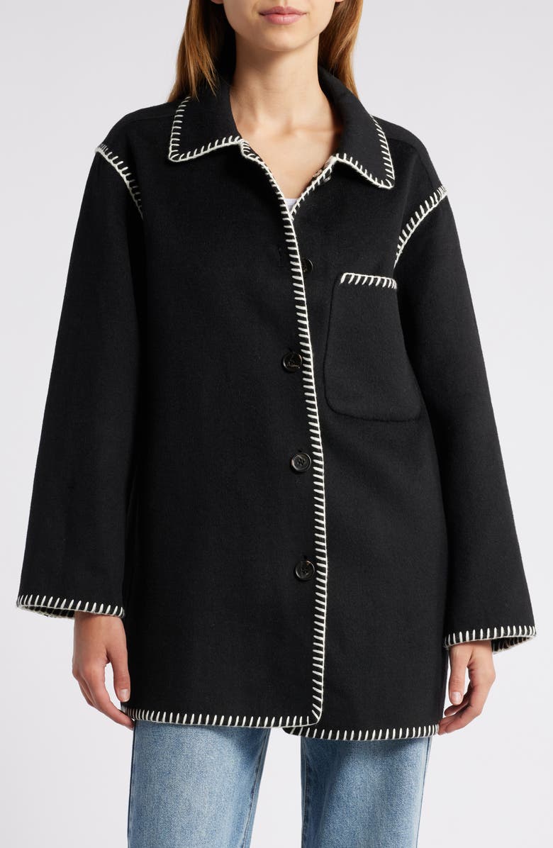 Rails Odyssey Whipstitch Detail Wool Blend Jacket | Nordstromrack