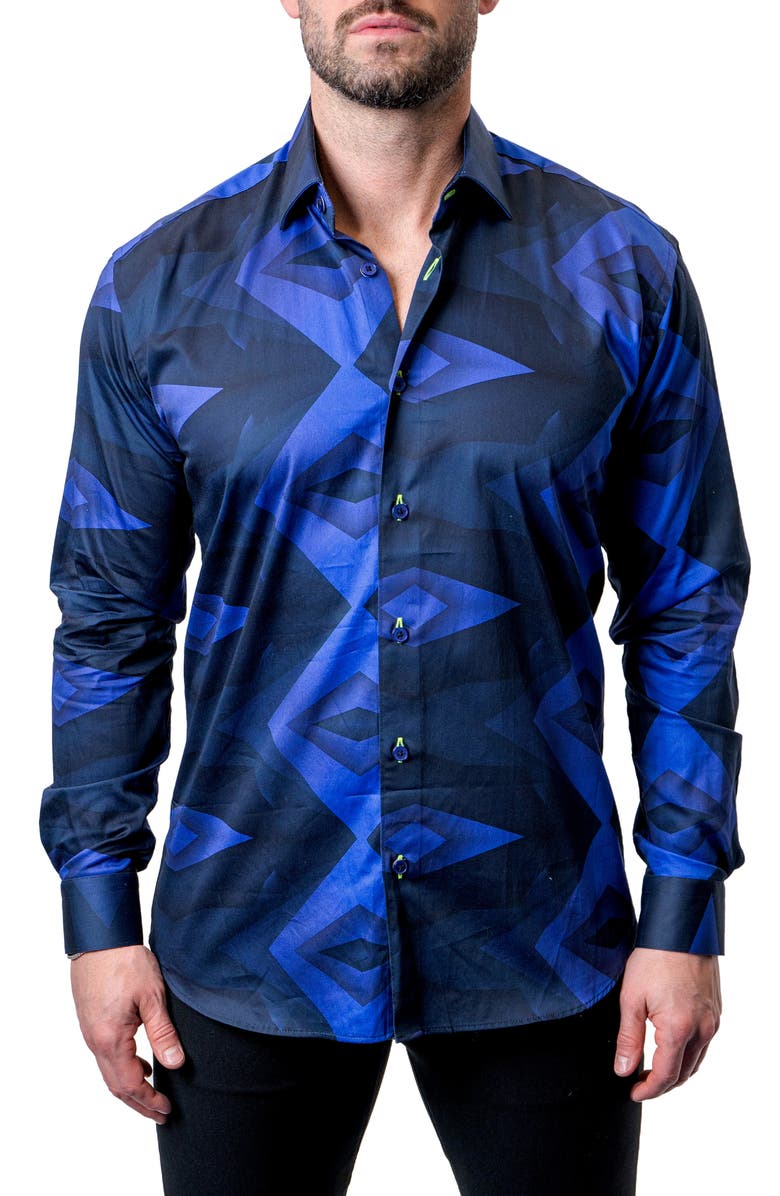 Maceoo Fibonacci Abstract Diamonds Contemporary Fit Button-Up Shirt ...