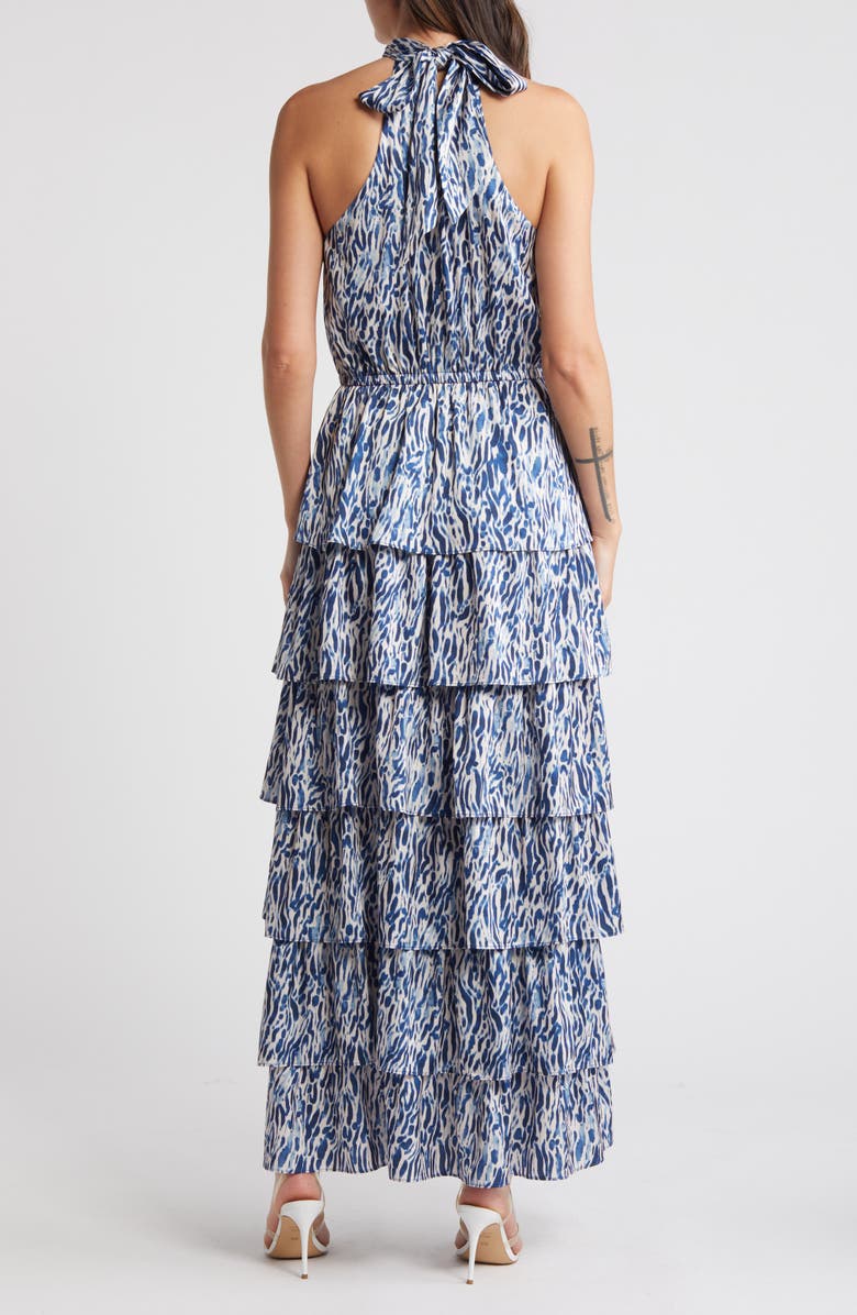 Chelsea28 Printed Tiered Mock Neck Maxi Dress | Nordstromrack