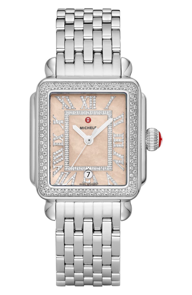 MICHELE Deco Madison Diamond Bracelet Watch, 35mm | Nordstrom