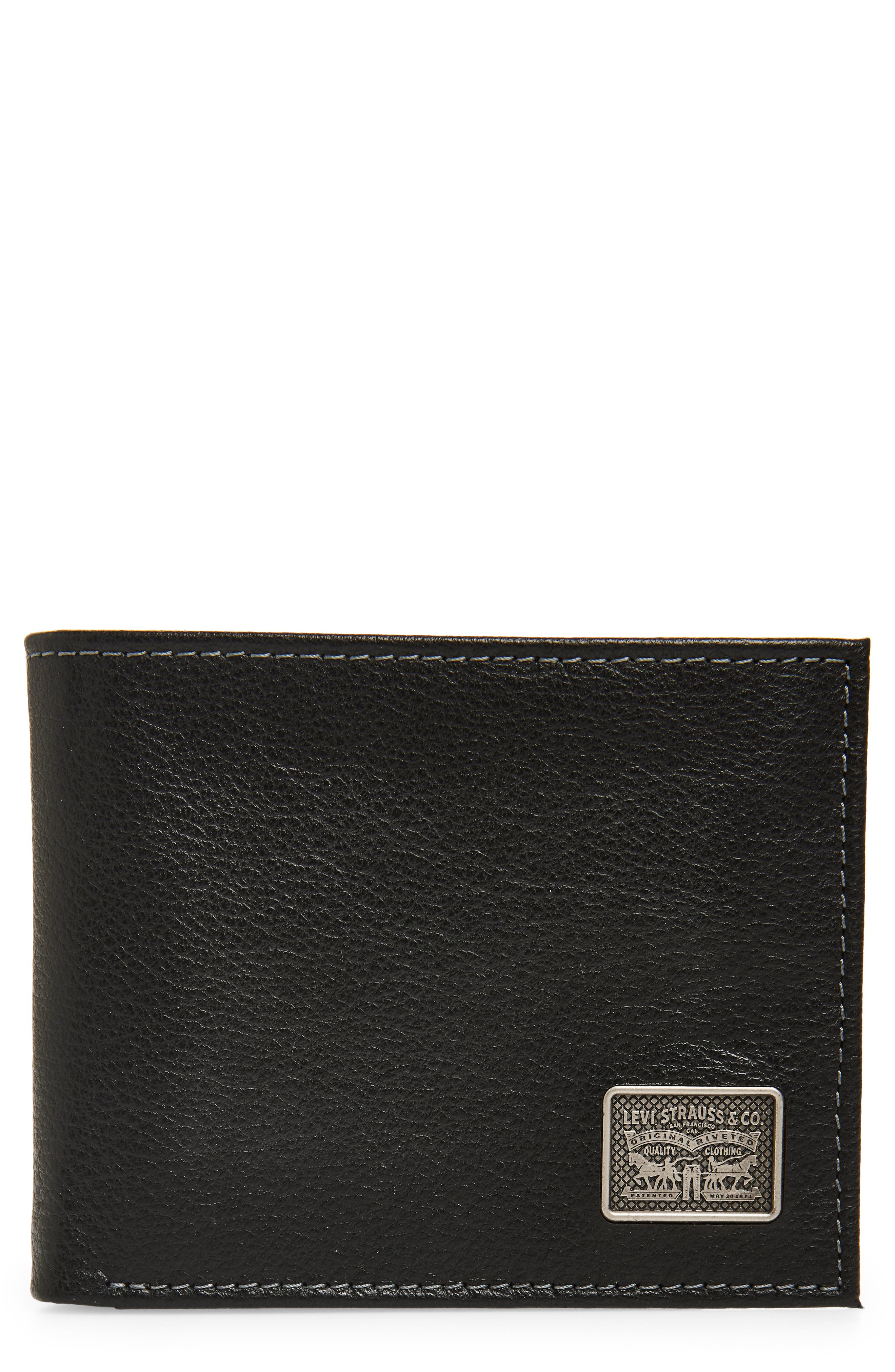 Levi's® Eureka Leather Bifold Passcase Wallet | Nordstromrack