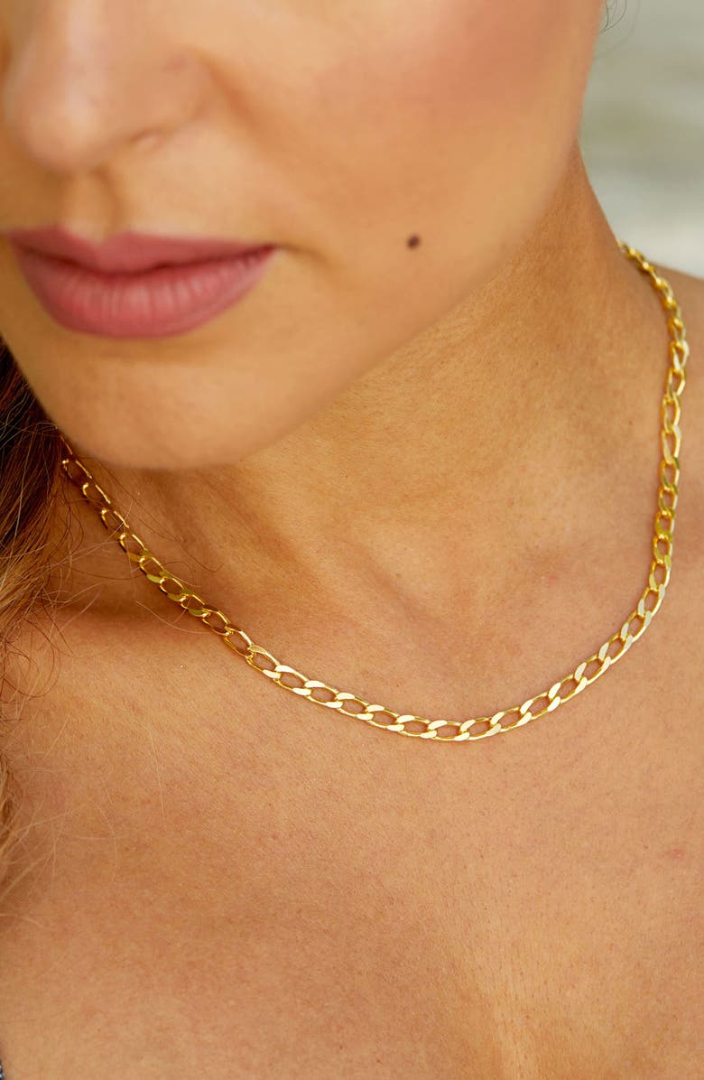 SAVVY CIE JEWELS Italian Gold Vermeil Open Link Chain Necklace ...