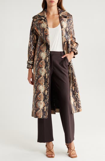 Alice + Olivia Nevada Snakeskin Print Faux Leather Coat | Nordstromrack