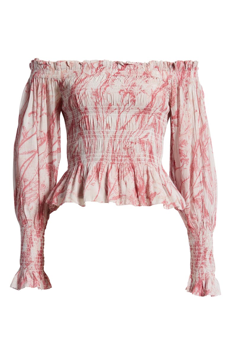AllSaints Lara Grasmere Off the Shoulder Smock Top | Nordstromrack