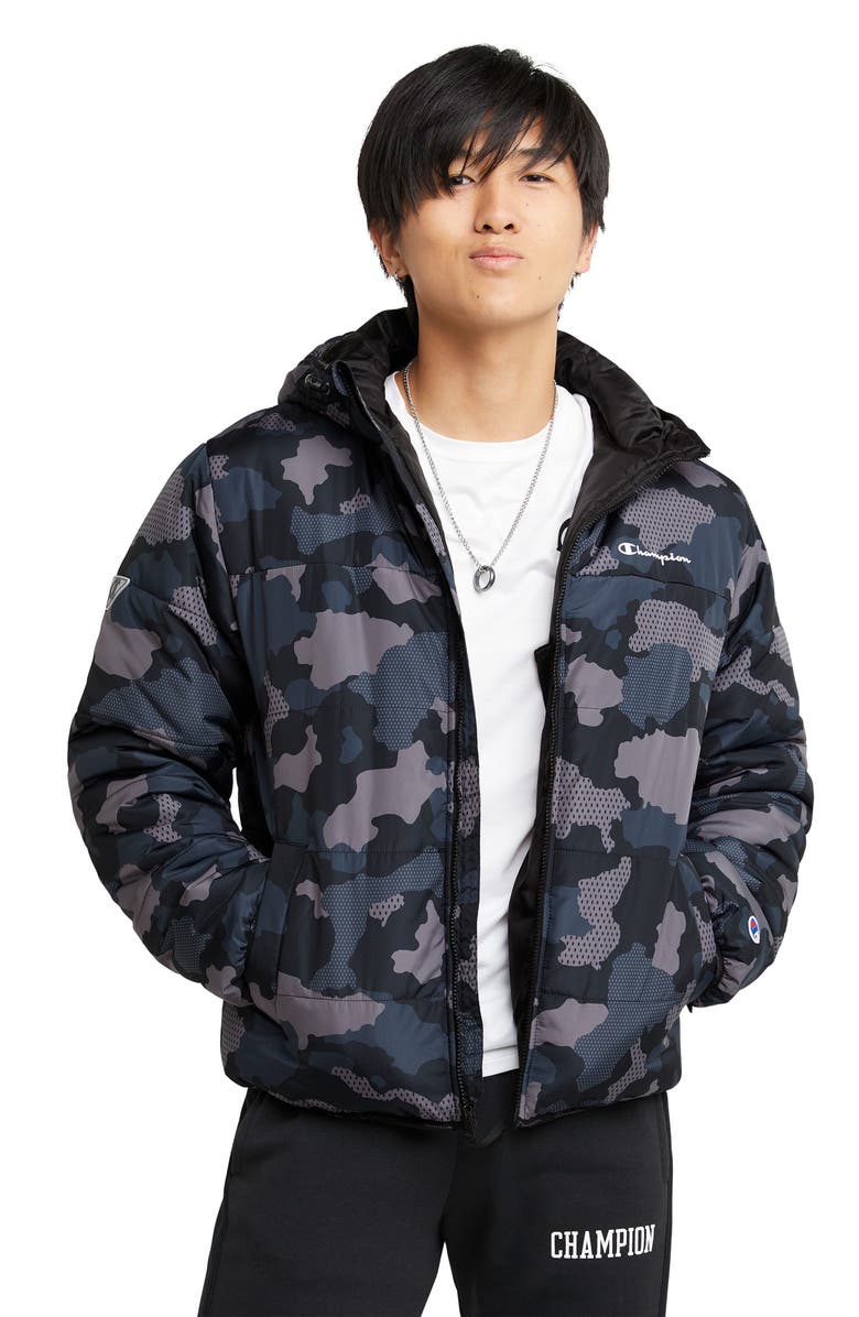 Champion Camo Print Hooded Puffer Jacket | Nordstromrack