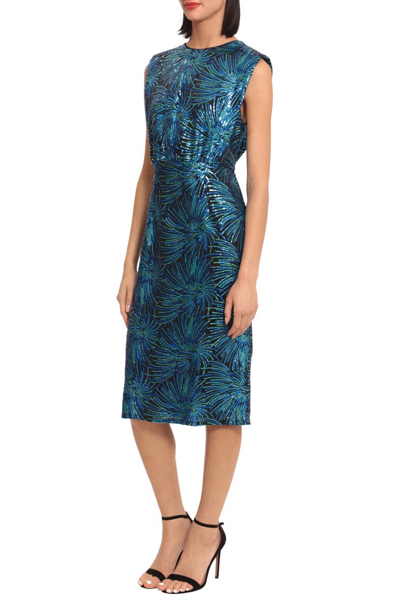 DONNA MORGAN FOR MAGGY Sequin Strong Shoulder Sheath Dress | Nordstromrack