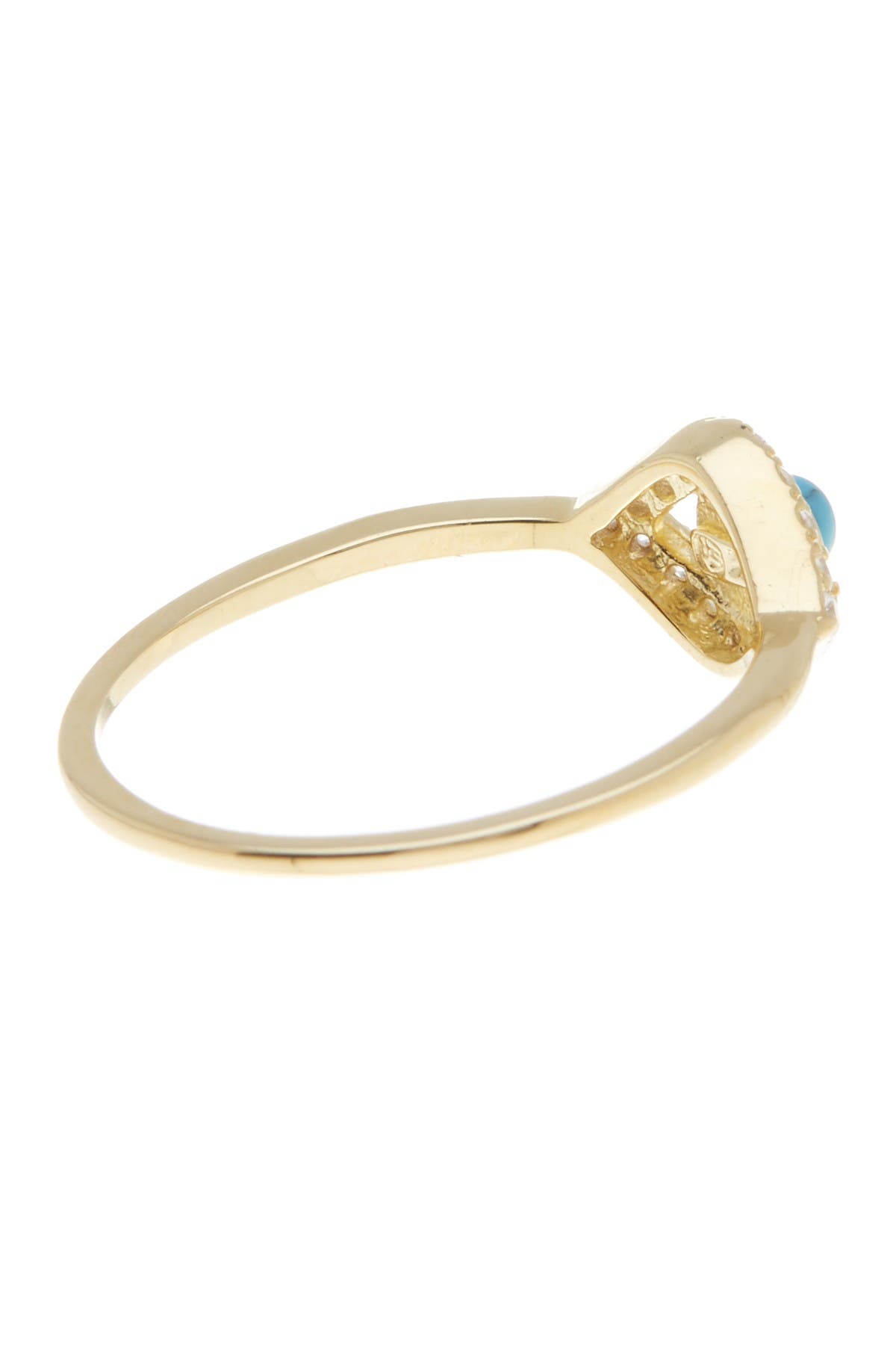 Adornia 14K Yellow Gold Plated Turquoise & Swarovski Crystal Accented ...