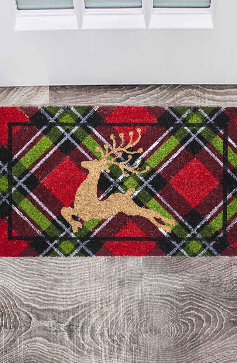 VCNY HOME Holiday Plaid Coir Doormat | Nordstromrack