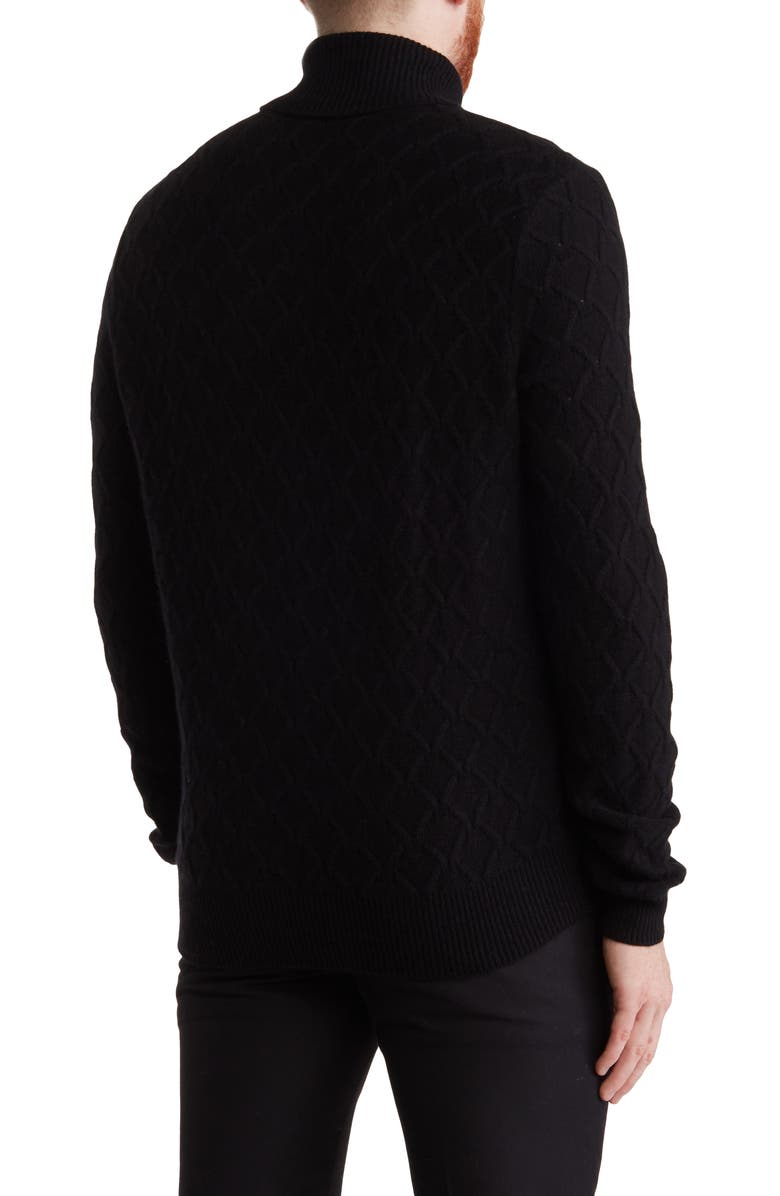 KIER & J Turtleneck Cable Pattern Wool Blend Sweater | Nordstromrack