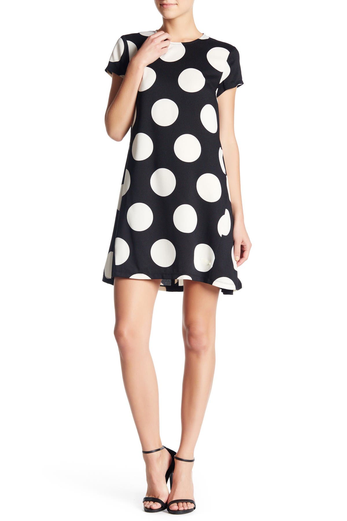 Donna Morgan Short Sleeve Dotted Trapeze Dress | Nordstromrack