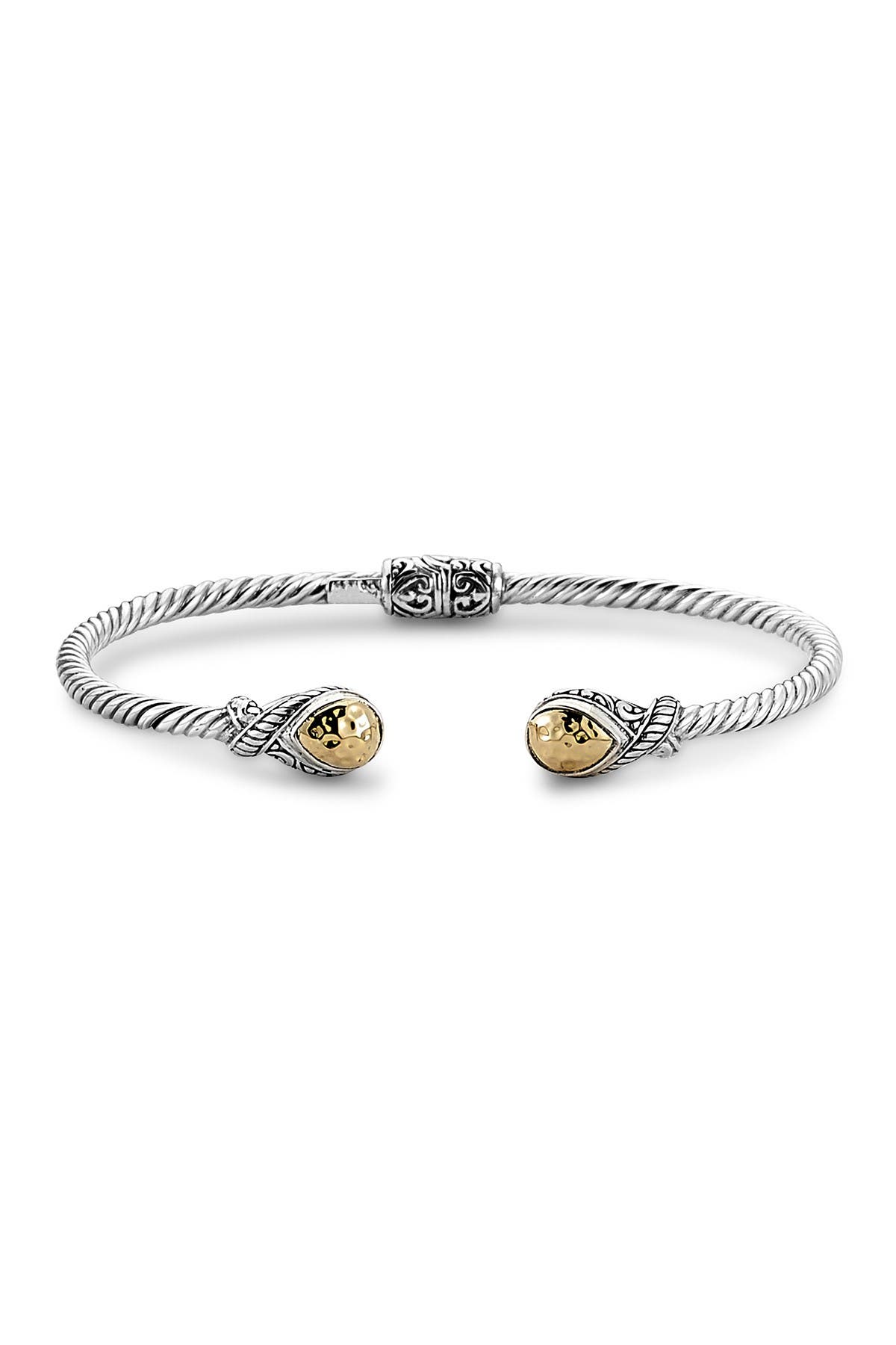 Sterling Silver & 18K Yellow Gold Twisted Cable Bangle (Women ...
