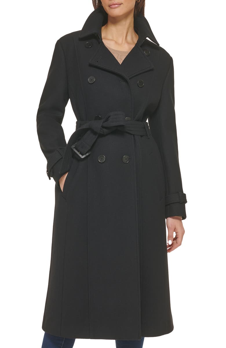 Cole Haan Signature Flared Belted Wool Blend Trench Coat | Nordstromrack