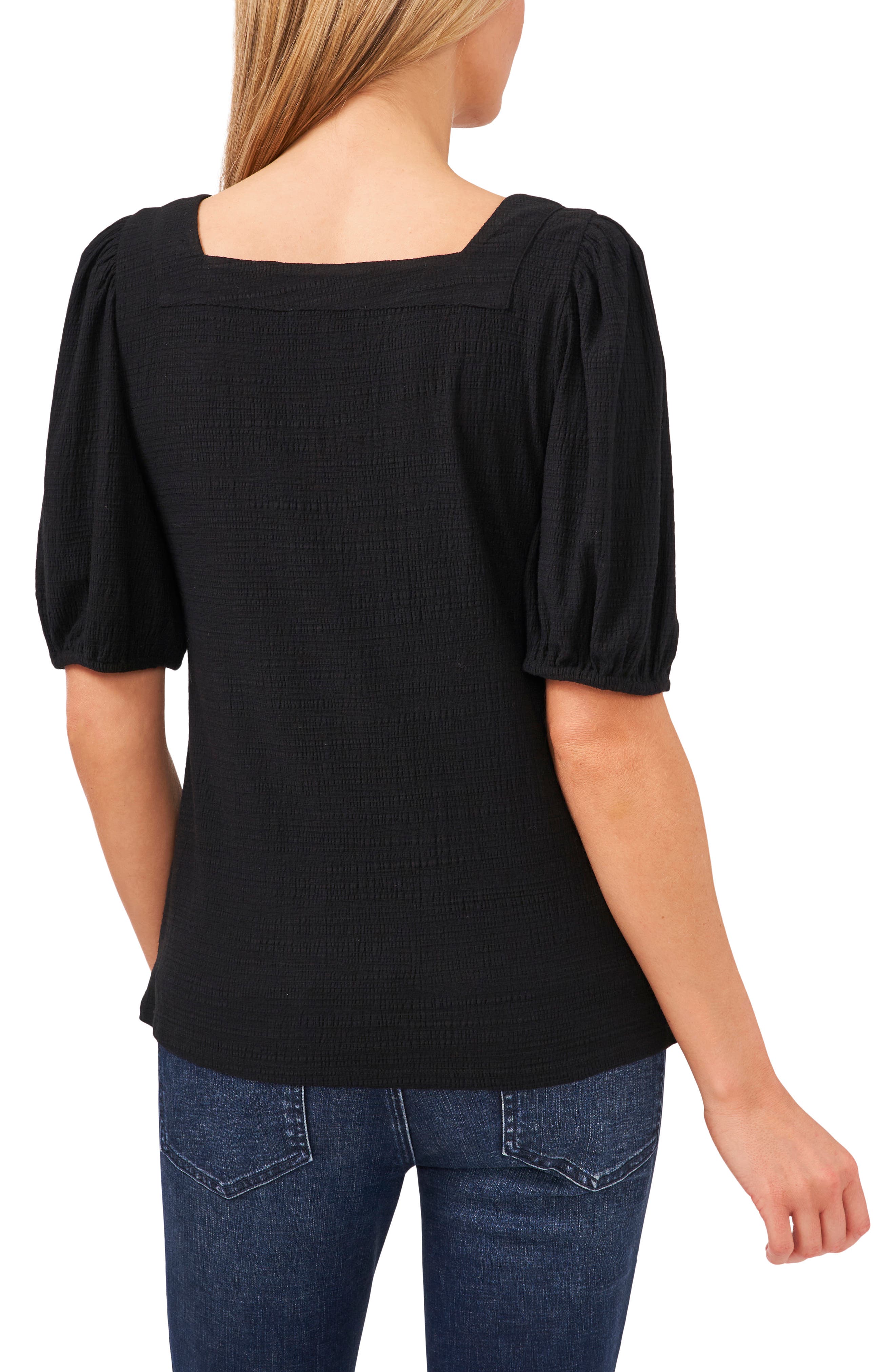 CeCe Puff Sleeve Square Neck Top | Nordstrom